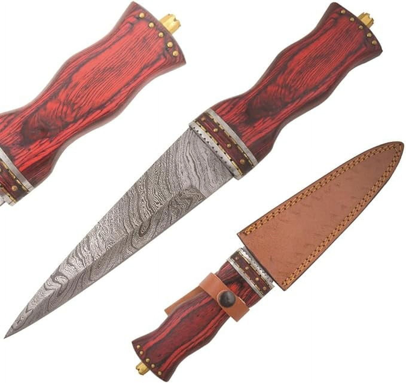 Wild Turkey Handmade Damascus Steel Scottish Style Sgian Dubh Dirk ...
