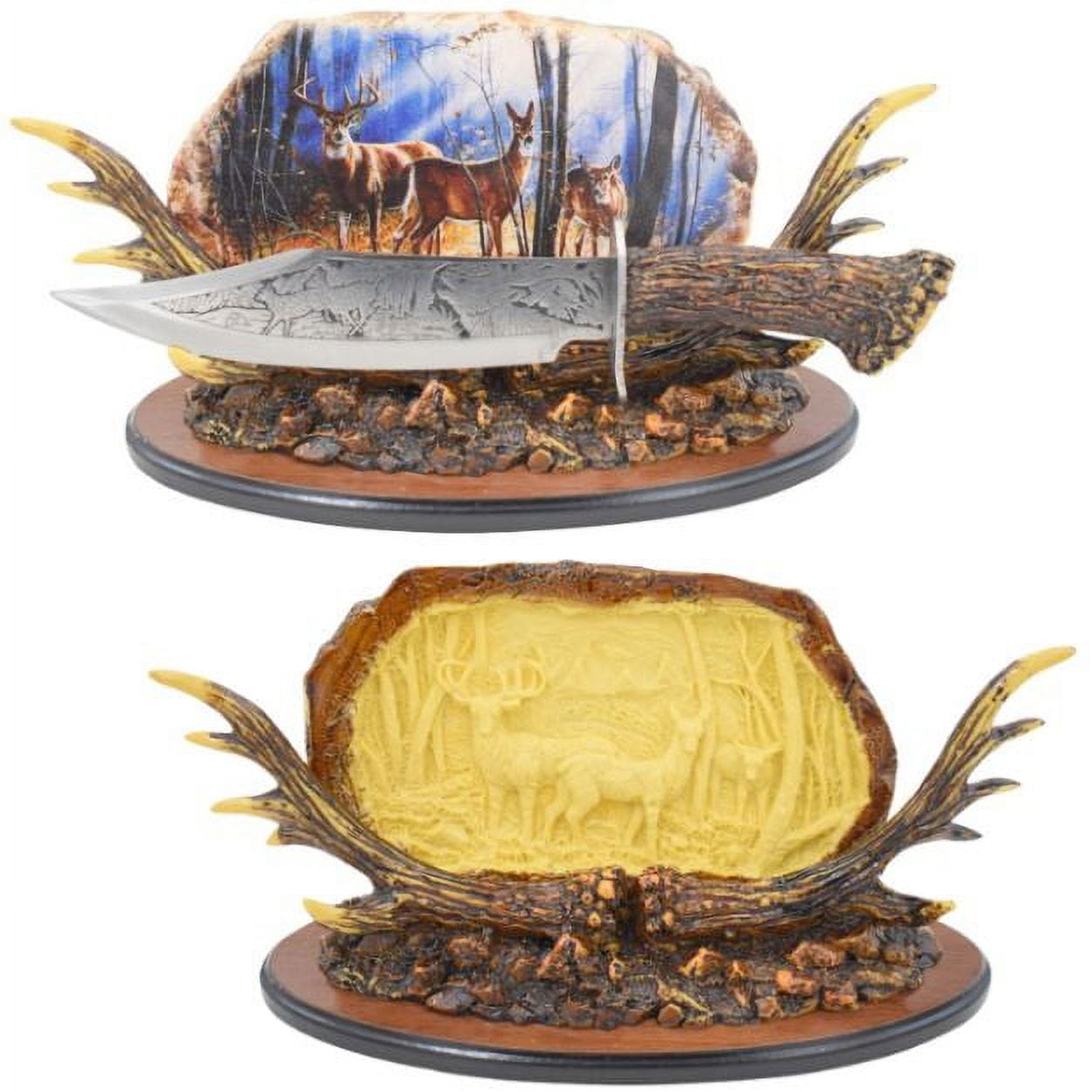 Wild Turkey Handmade Duel Antler Display Stand Bowie Knife (Deer ...