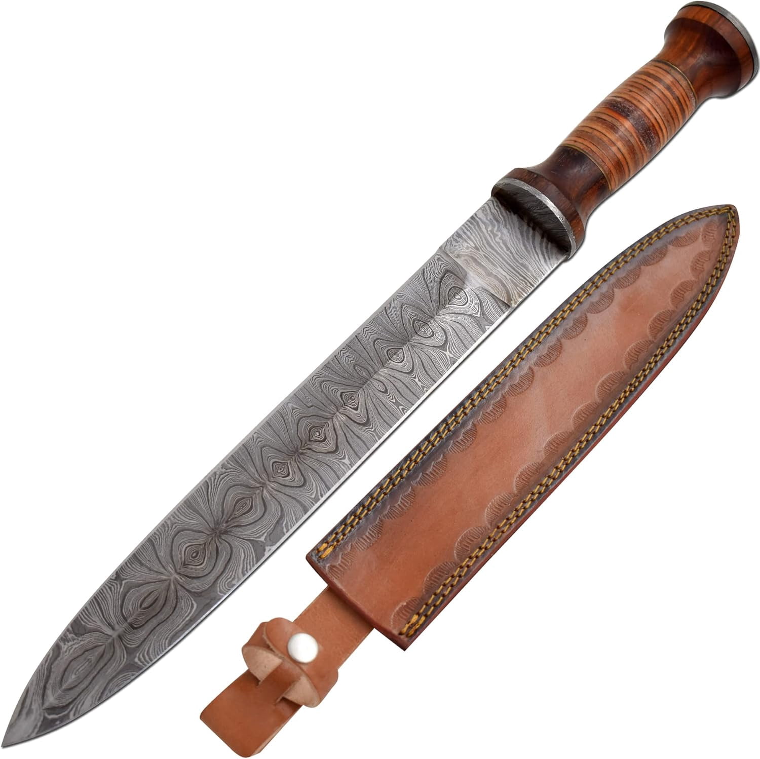 Wild Turkey Handmade Real Damascus Mini Sword Solid Doller Sheet Handle ...