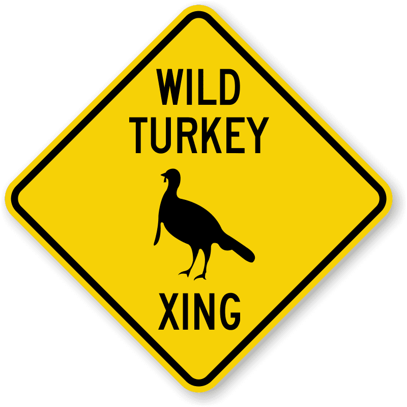 Wild Turkey Xing Crossing Sign Metal 12 Inch Rust Free Aluminum, Uv ...
