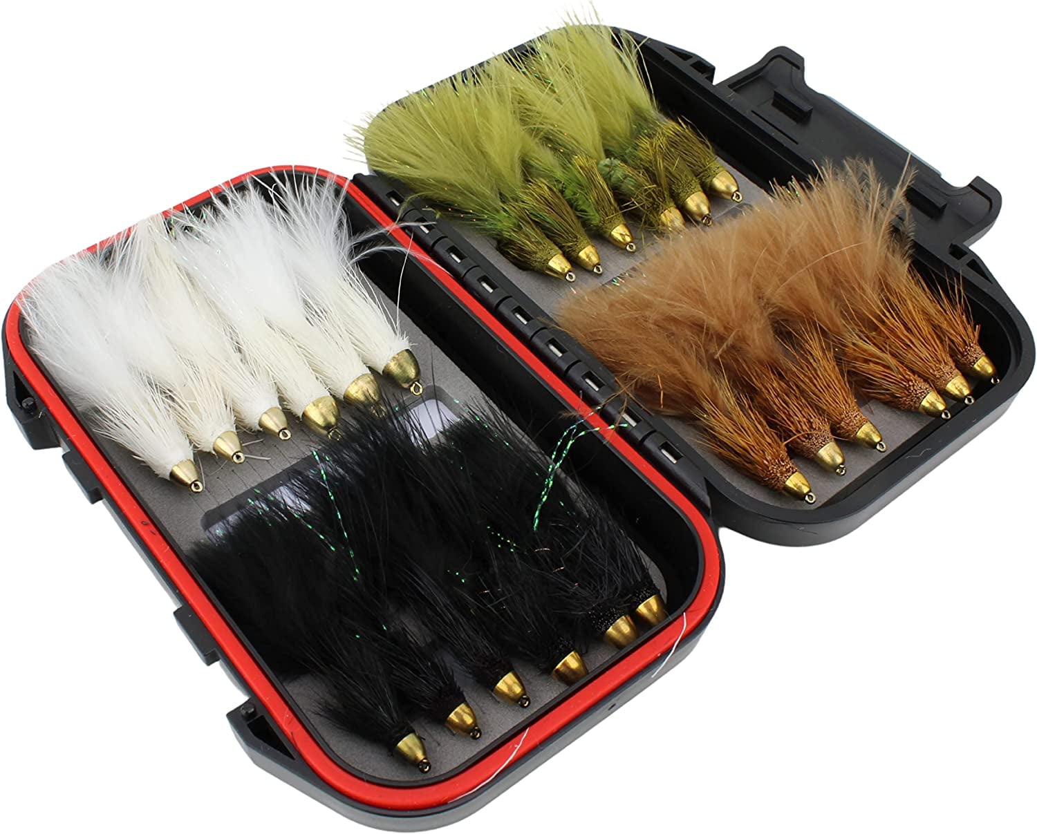 Wild Water Fly Fishing Cone Head Wooly Bugger Fly Assortment, 24 Flies ...