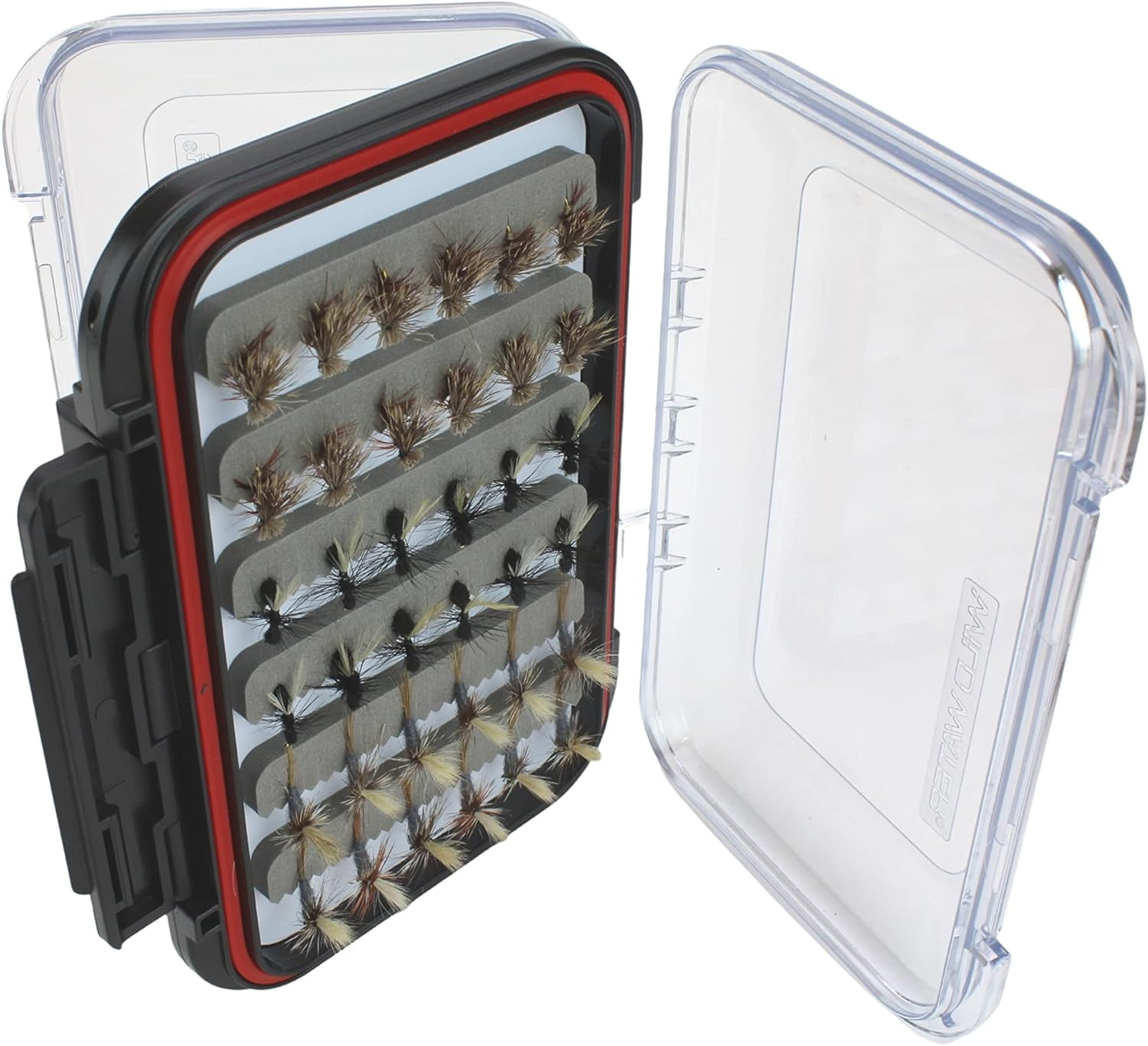 Wild Water Fly Fishing Dry Fly Assortment, 72 Flies with Large Fly Box ...