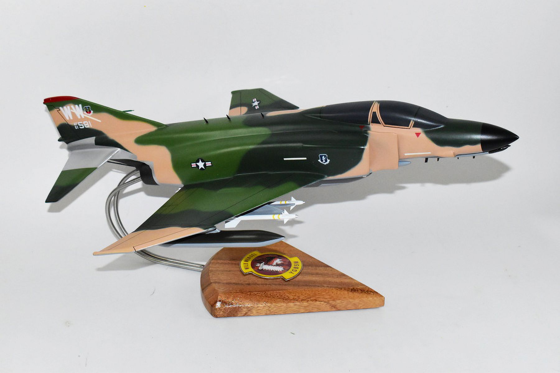 Wild Weasels F-4G Model, 1/42 (18) Scale, Mahogany, Fighter, McDonnell ...