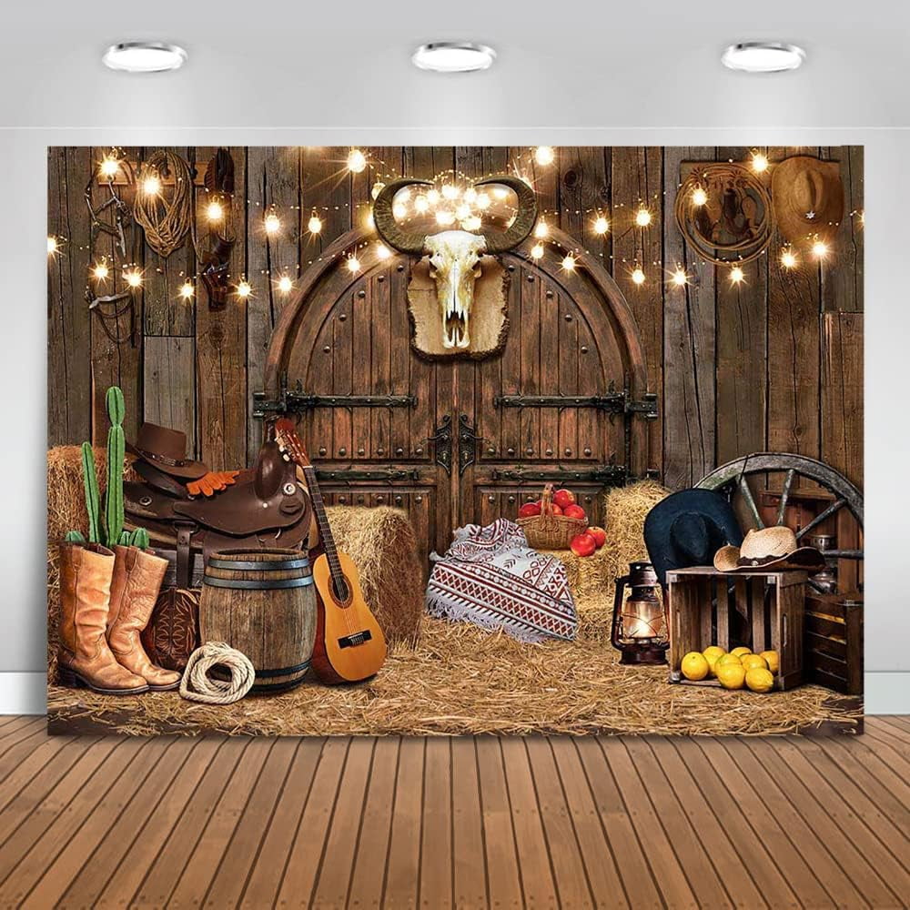 Wild West Backdrop Rustic Lights Wooden House Barn Photography ...
