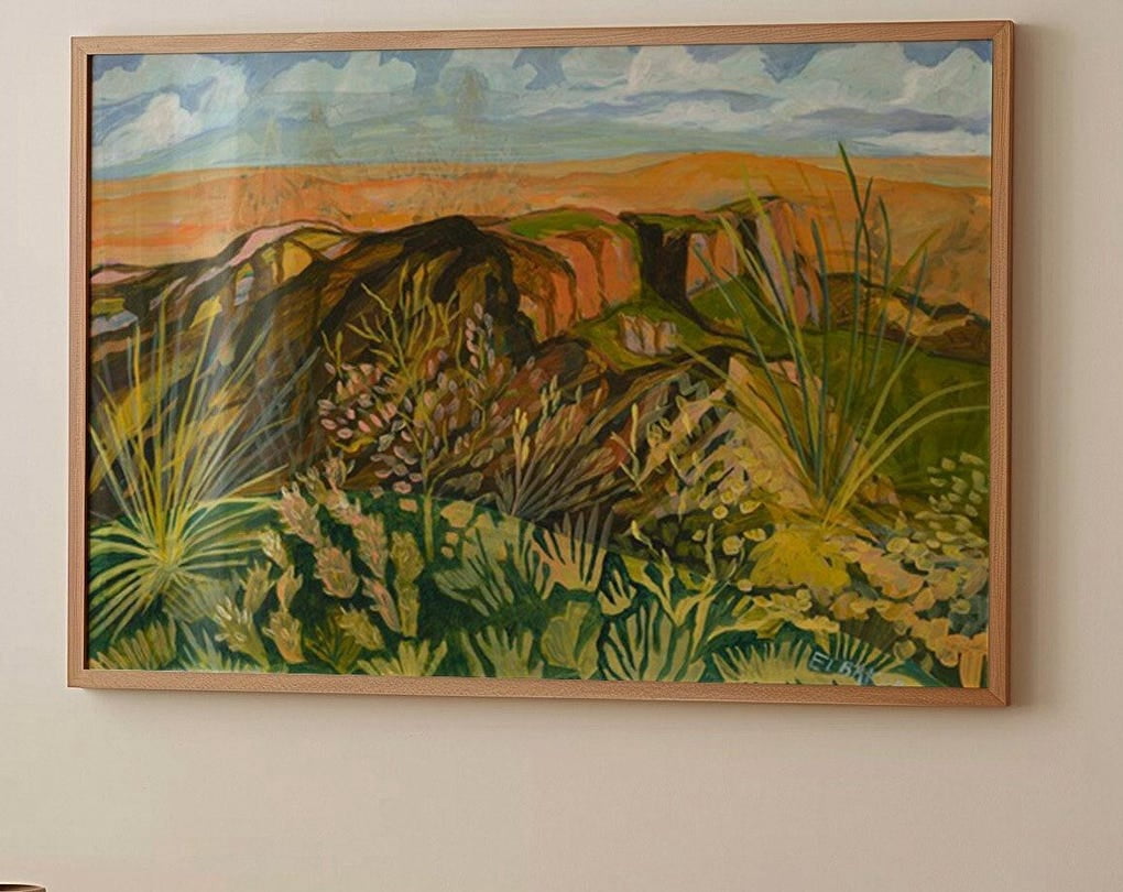Wild West Botanical Print Big Bend National Park Poster Colorful ...