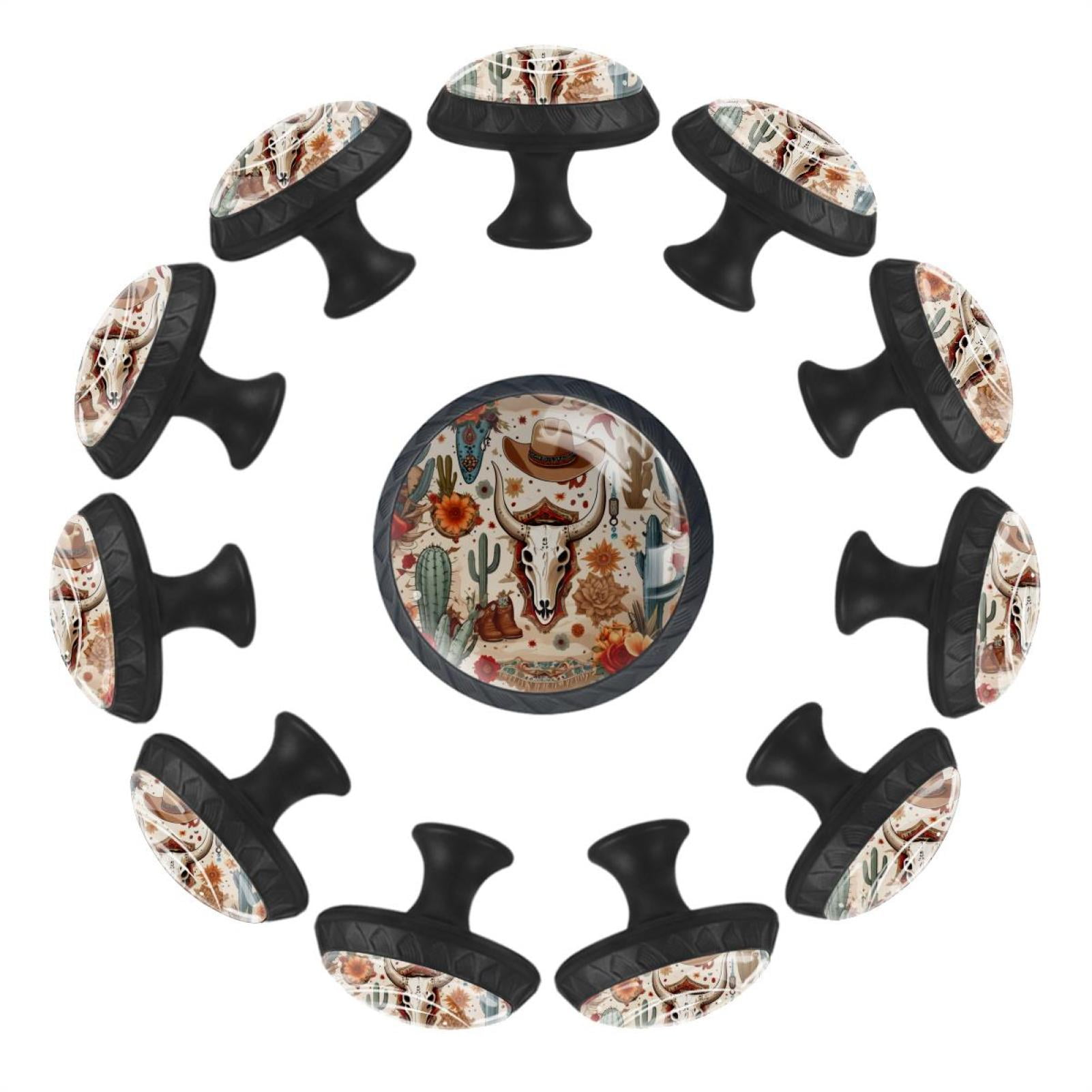 Wild West Cowboy Boot Animal Skull Cacti Arrows 35MM Round Glass ...