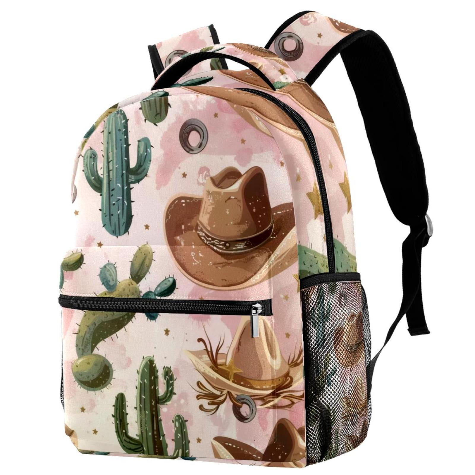 Wild West Cowboy Hat Cactuses and Horseshoes Backpack for Elementary ...