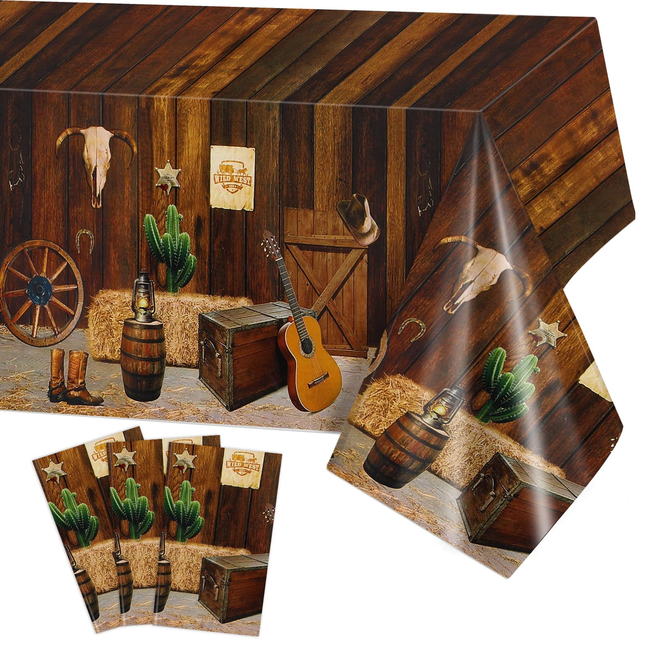 Wild West Cowboy Party Tablecloth Set - Includes 3 Table Covers for ...