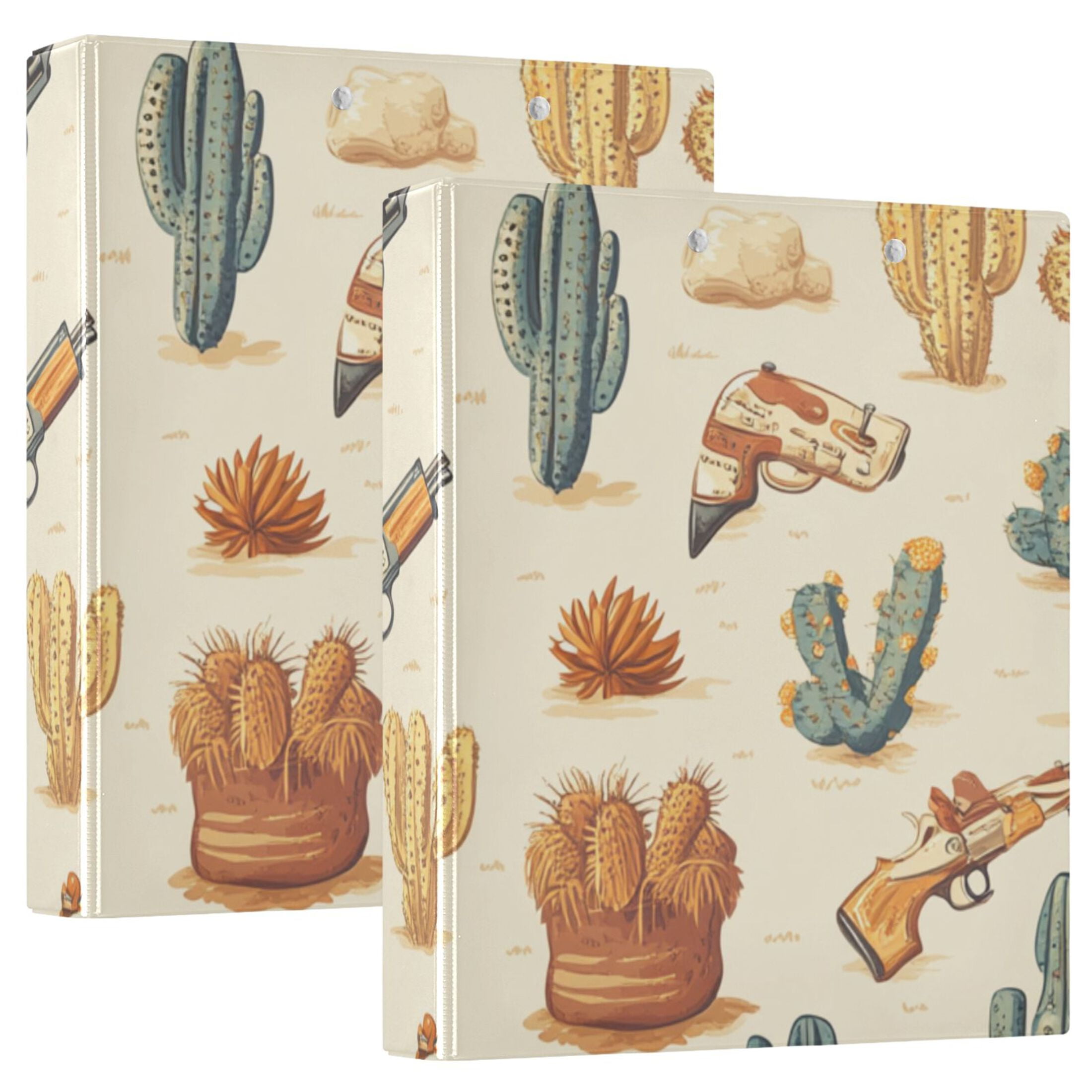 Wild West Hats Cactus 3 Ring Binders 1.5 inch Hardcover File Folders ...