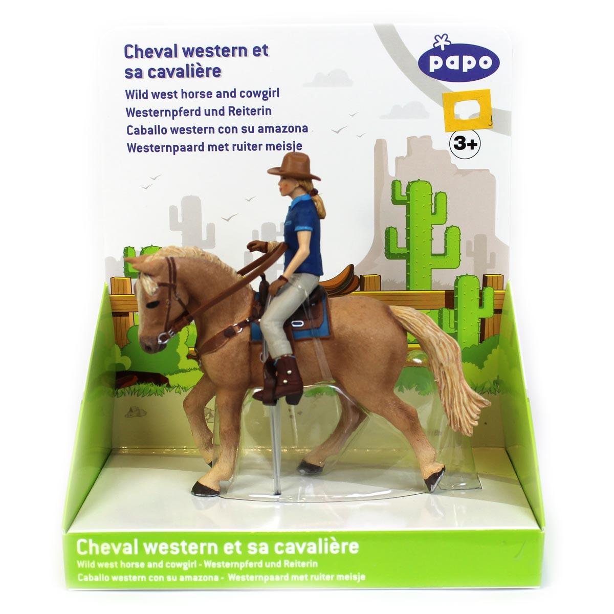 Wild West Horse and Cow Girl Toy Figure by Papo 51566 - Walmart ...