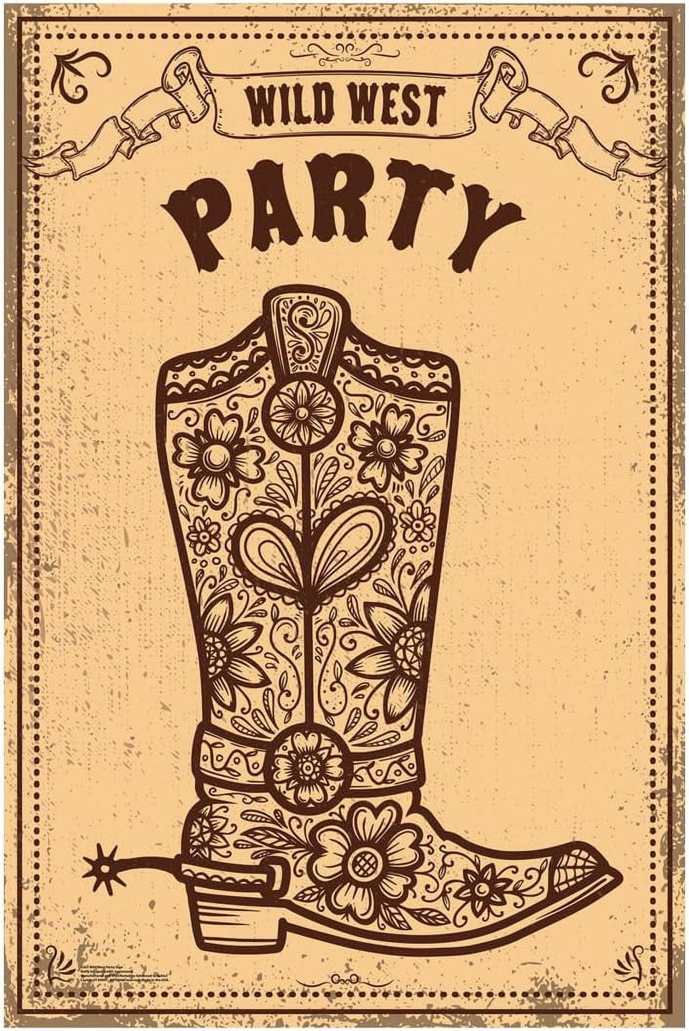 Wild West Party Sign Life Size Cardboard Cutout Standup - Walmart.com