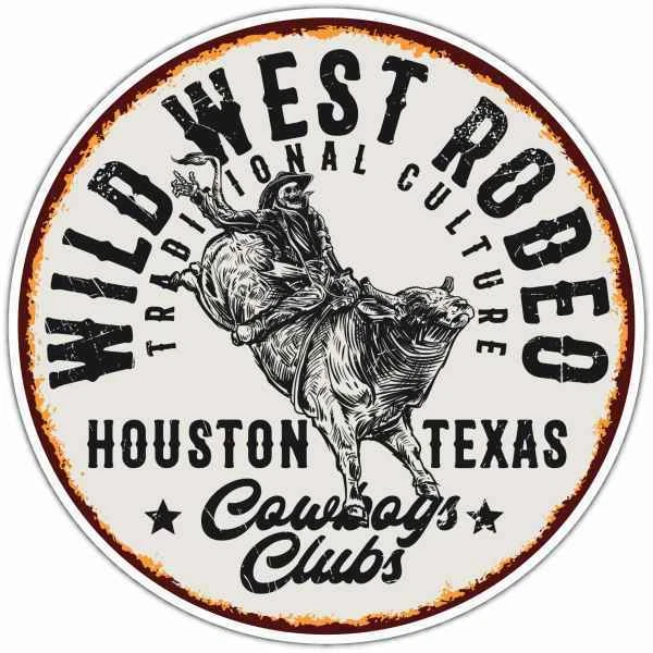 Wild West Rodeo Houston Texas Cowboy Bull Car Stickerphone Decal Water ...
