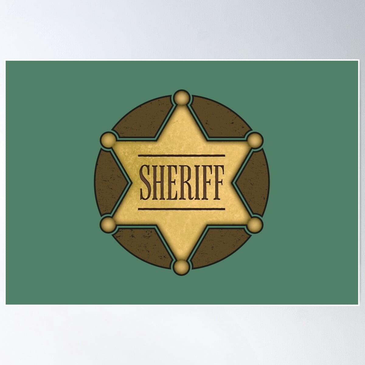 Wild West Sheriff'S Badge Poster Wall Art, Modern Wall Decor For Living ...