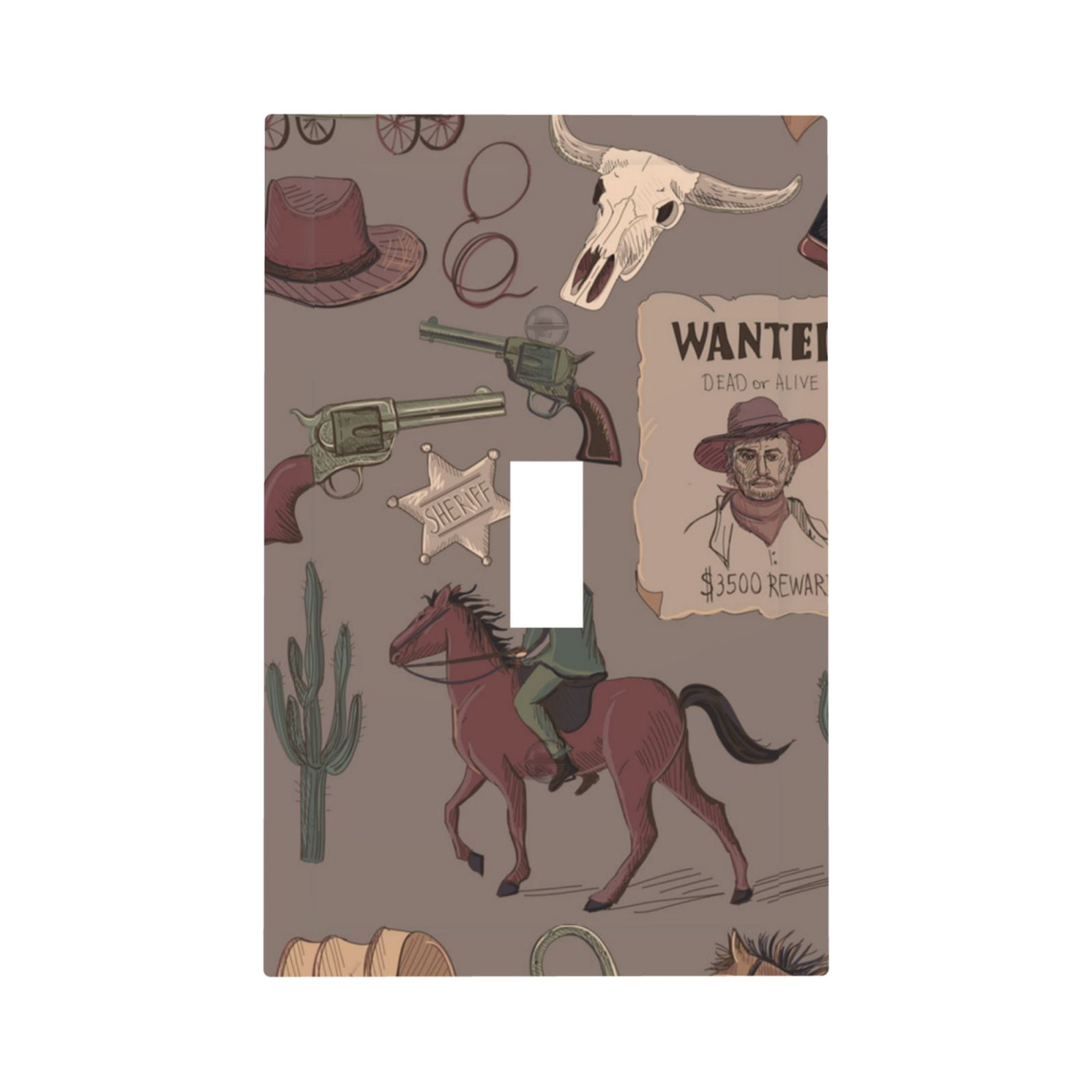 Wild West Wanted Poster Single Toggle Wall Plate 1 Gang Decorative ...