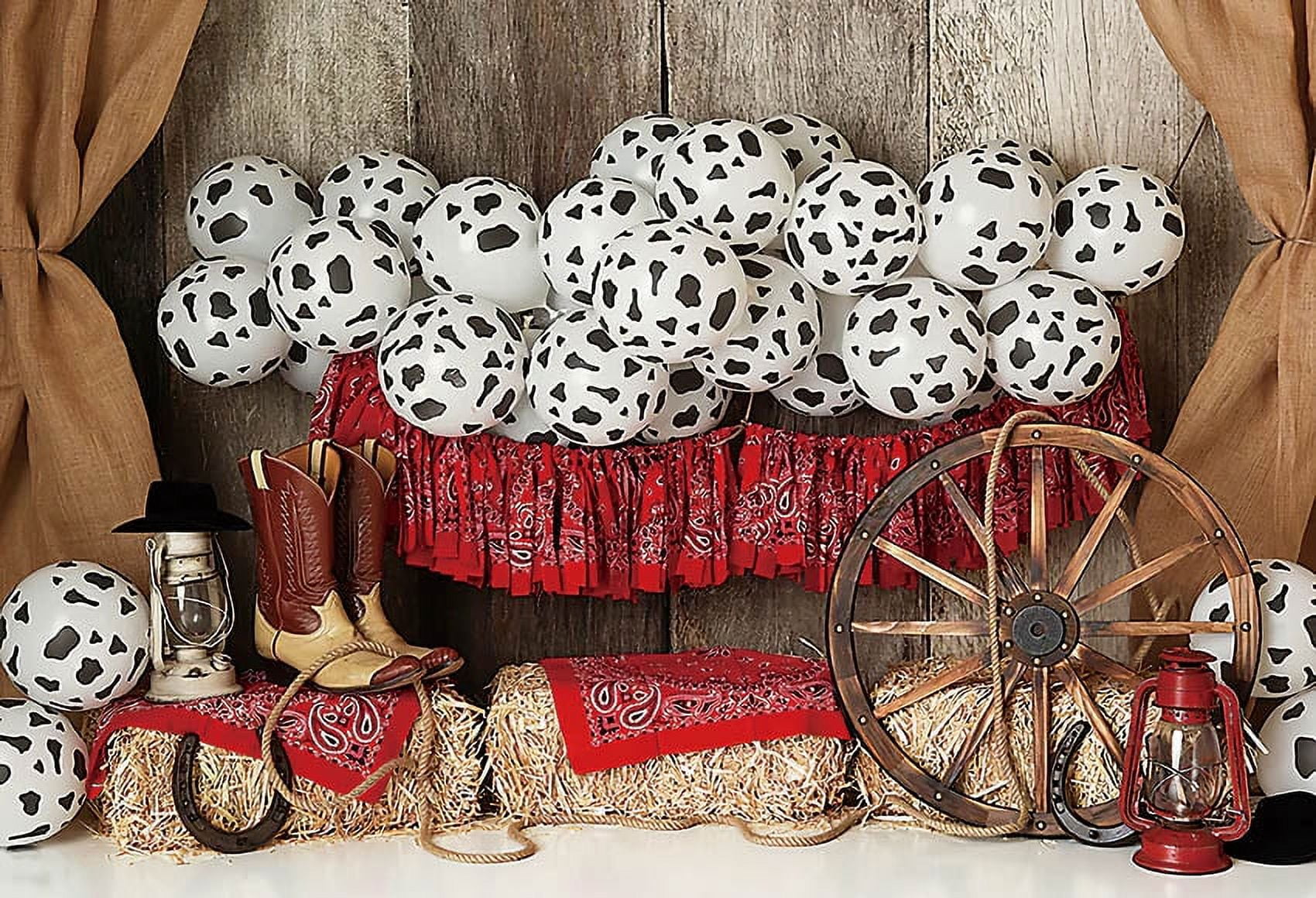 Wild Western Cowboy Portrait Wood House Barn Door Kid Birthday Party r ...
