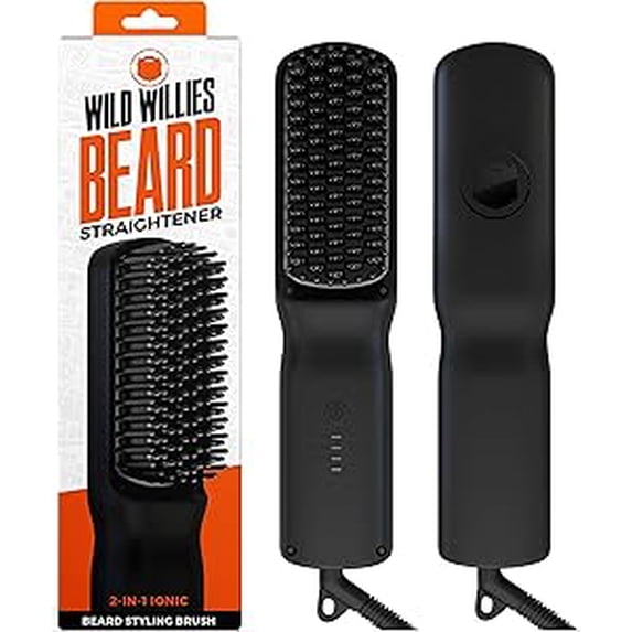 Wild Willies, Beard Straightener, 2-in-1 Beard Ionic Styling Brush ...