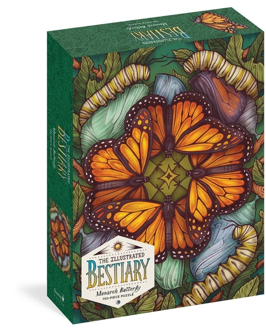 Wild Wisdom: The Illustrated Bestiary Puzzle: Monarch Butterfly (750 ...