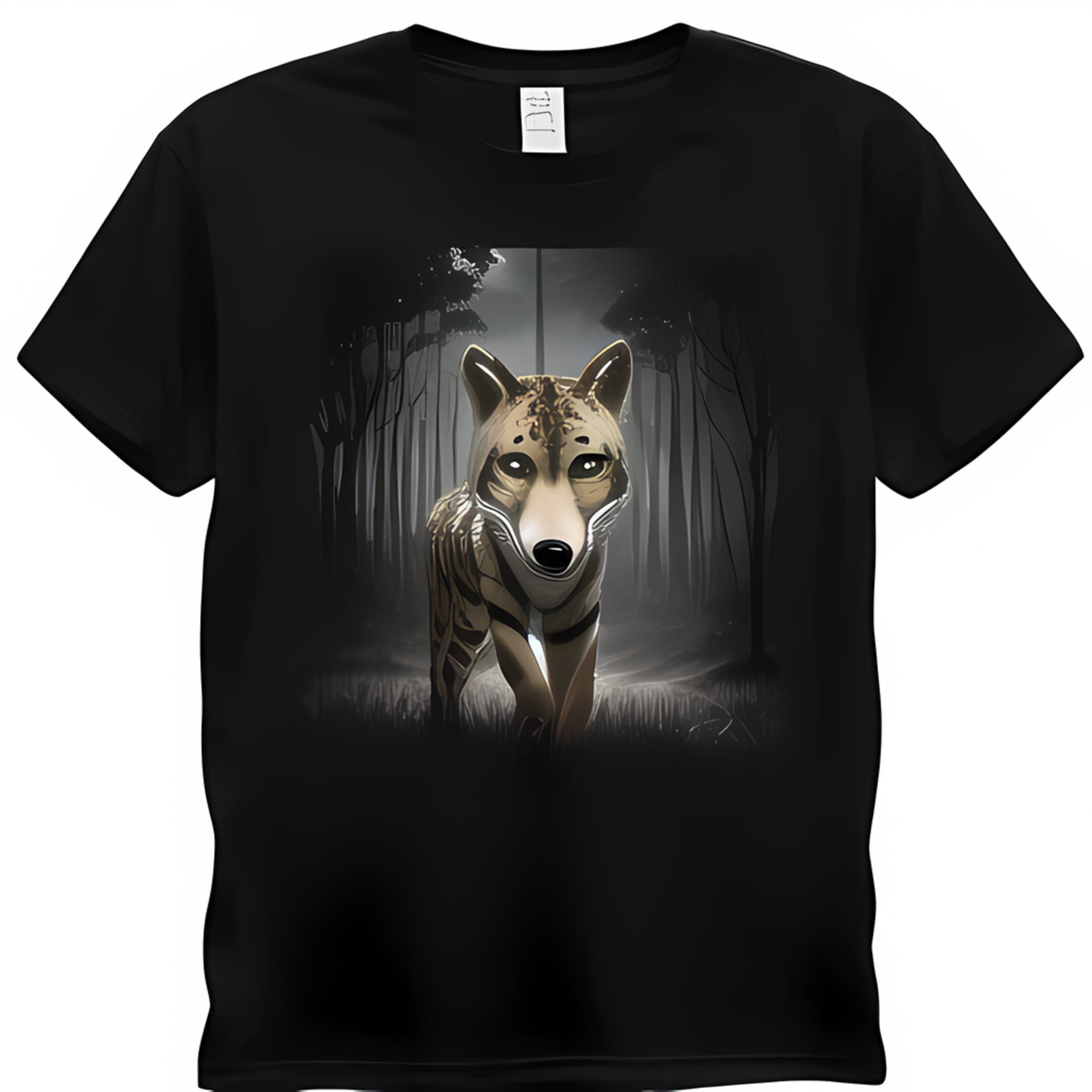 Wild Wolf in Cinematic Woods Graphic T-Shirt Dark Gray PaletTee Bold ...