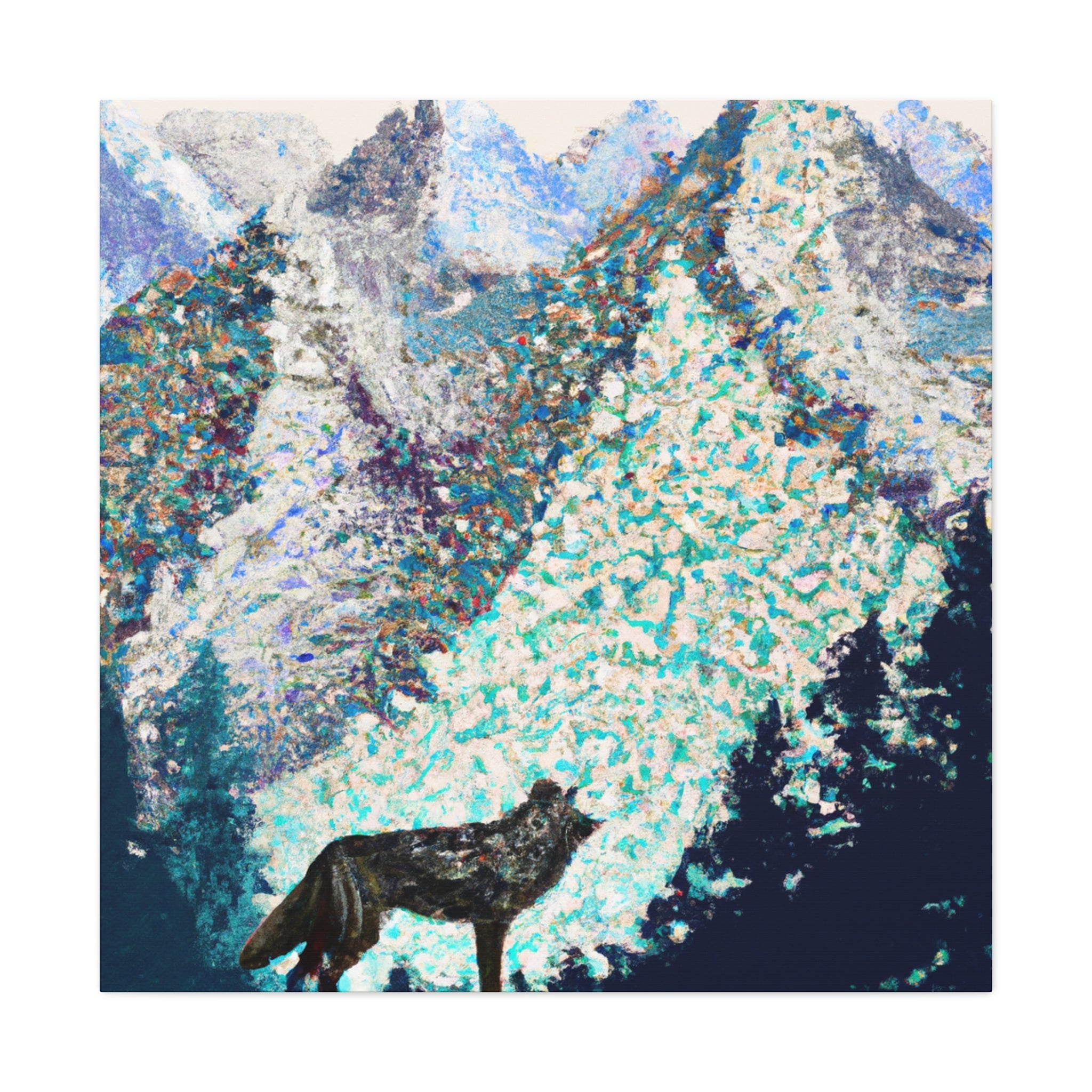 "Wild Wolves in Pointillism" - Canvas - Walmart.com