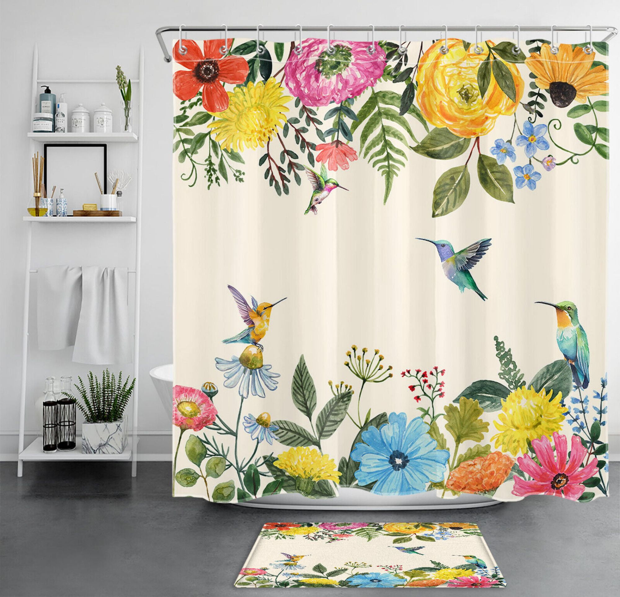 Wild Wonder A Hummingbird And Wildflower Shower Curtain Set For A