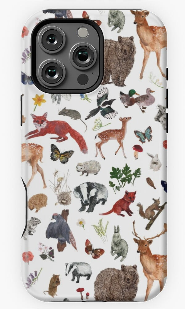 Wild Woodland Animals Art Phone Case for iPhone 16 15 14 13 12 11 Pro ...