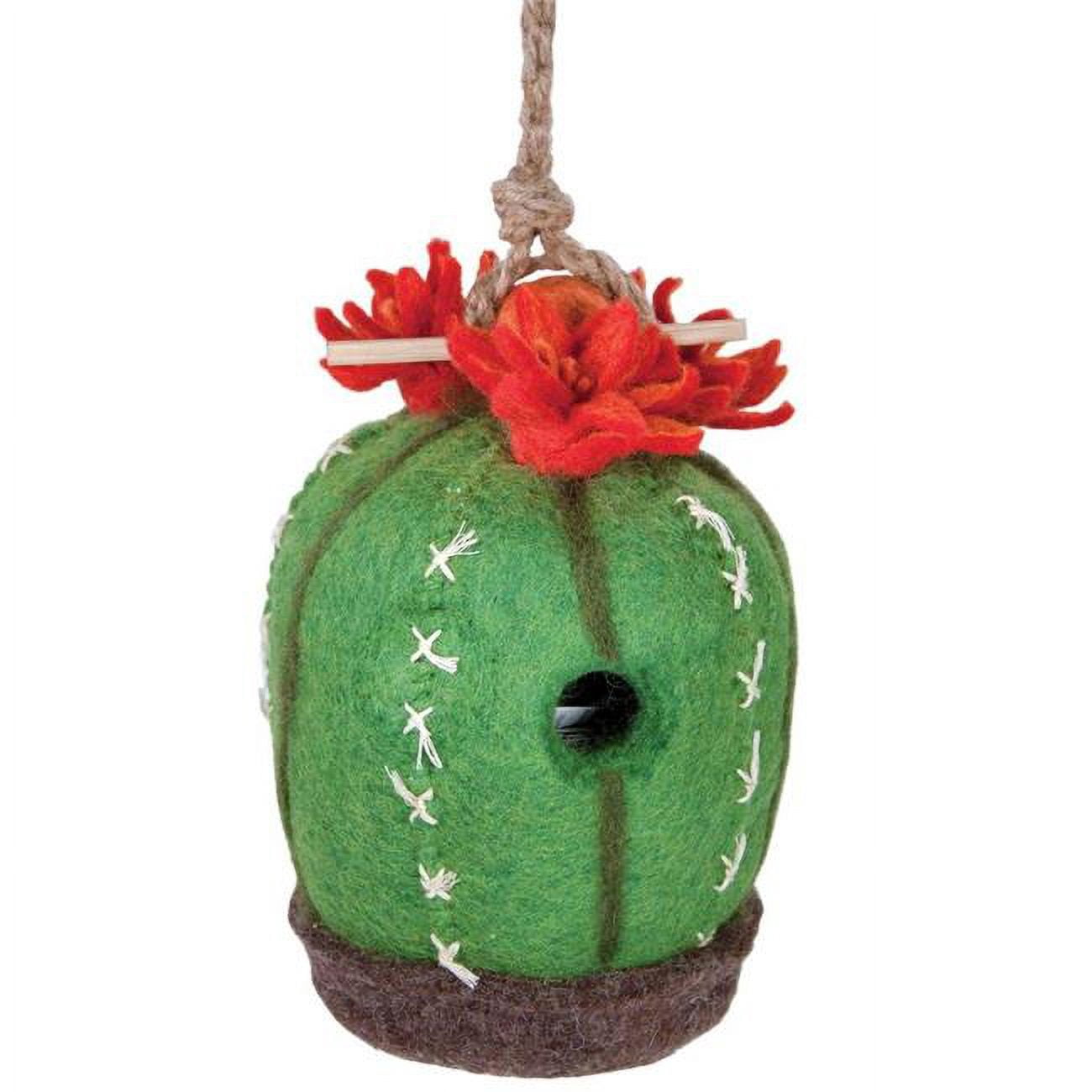 Wild Woolies DZI484075000 Handmade & Fair Trade Felt Birdhouse - Cactus ...
