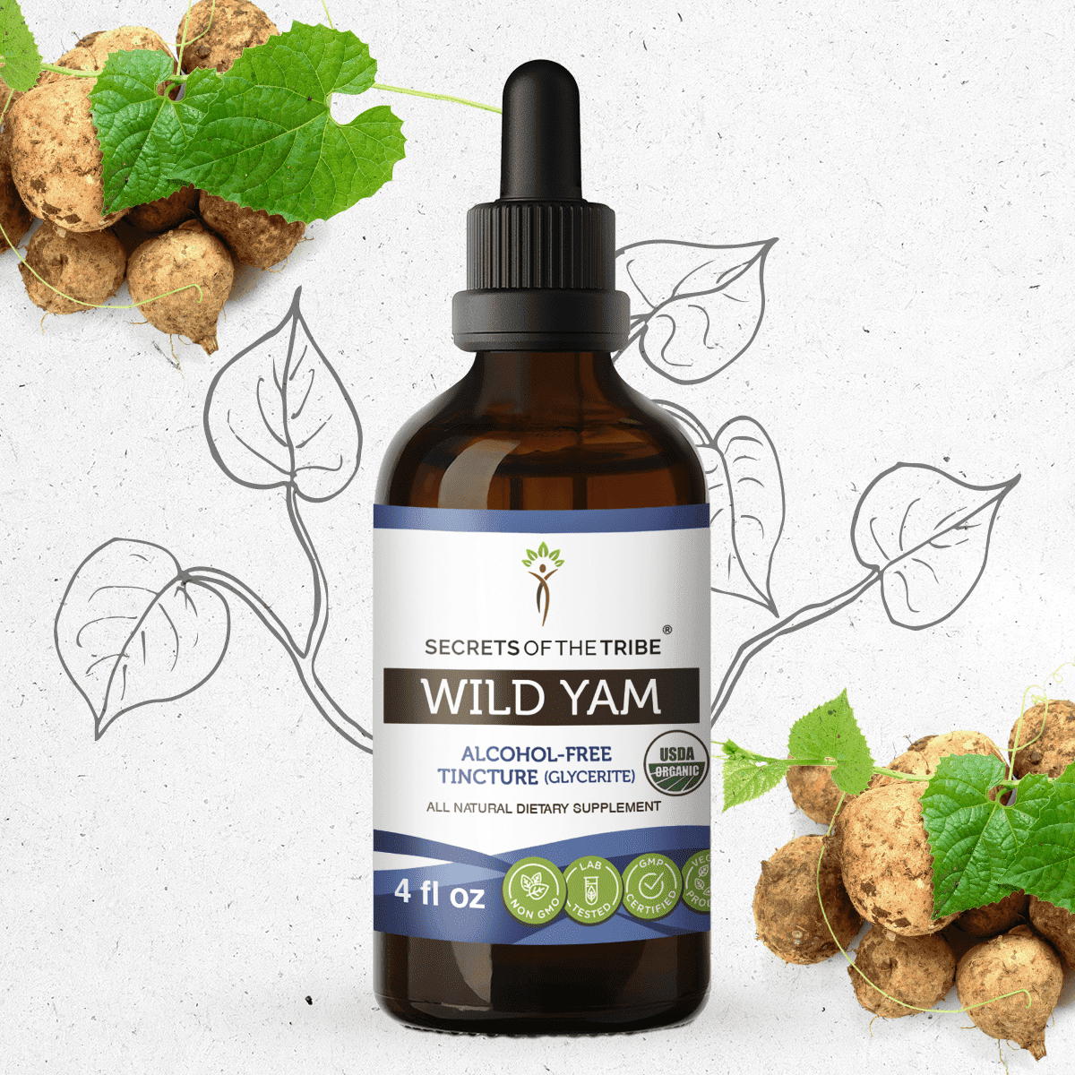 Secrets Of The Tribe Wild Yam Organic Tincture Dietary Supplement ...
