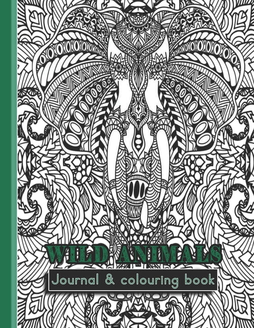 Wild animals Journal & colouring book : Notebook journal and colouring ...