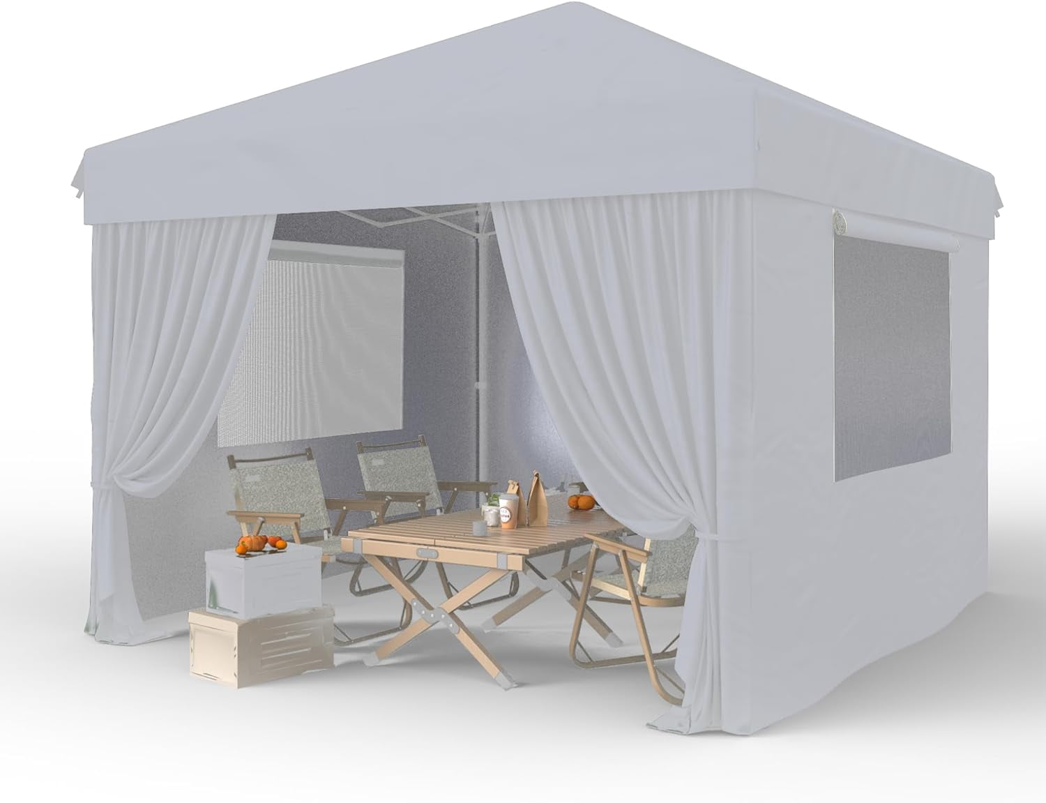 WildBreak 10 x10 feet Pop Up Canopy, with 4 Sidewalls, One Button Push ...