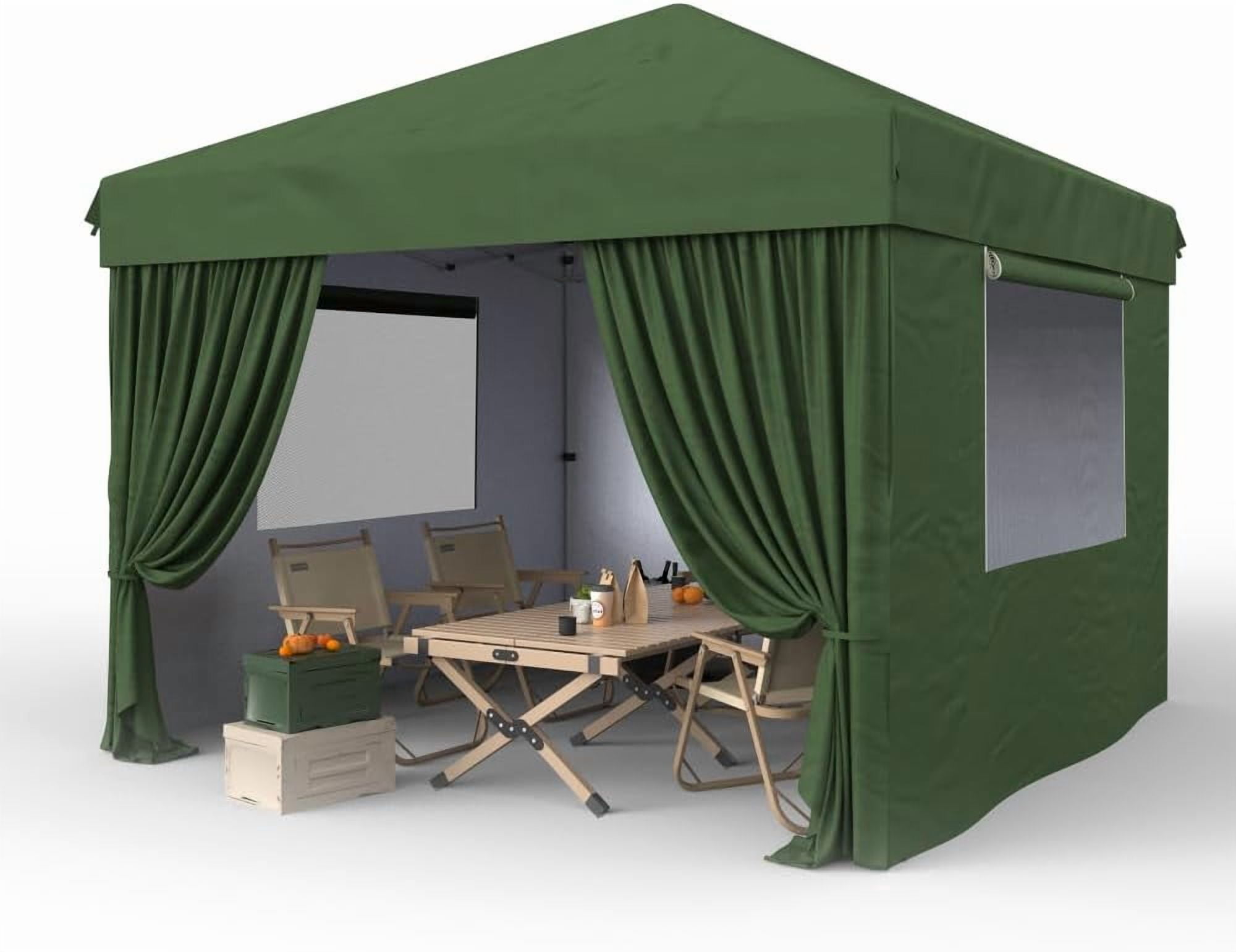 WildBreak 10 x10 feet Pop Up Canopy, with 4 Sidewalls, with One Button ...