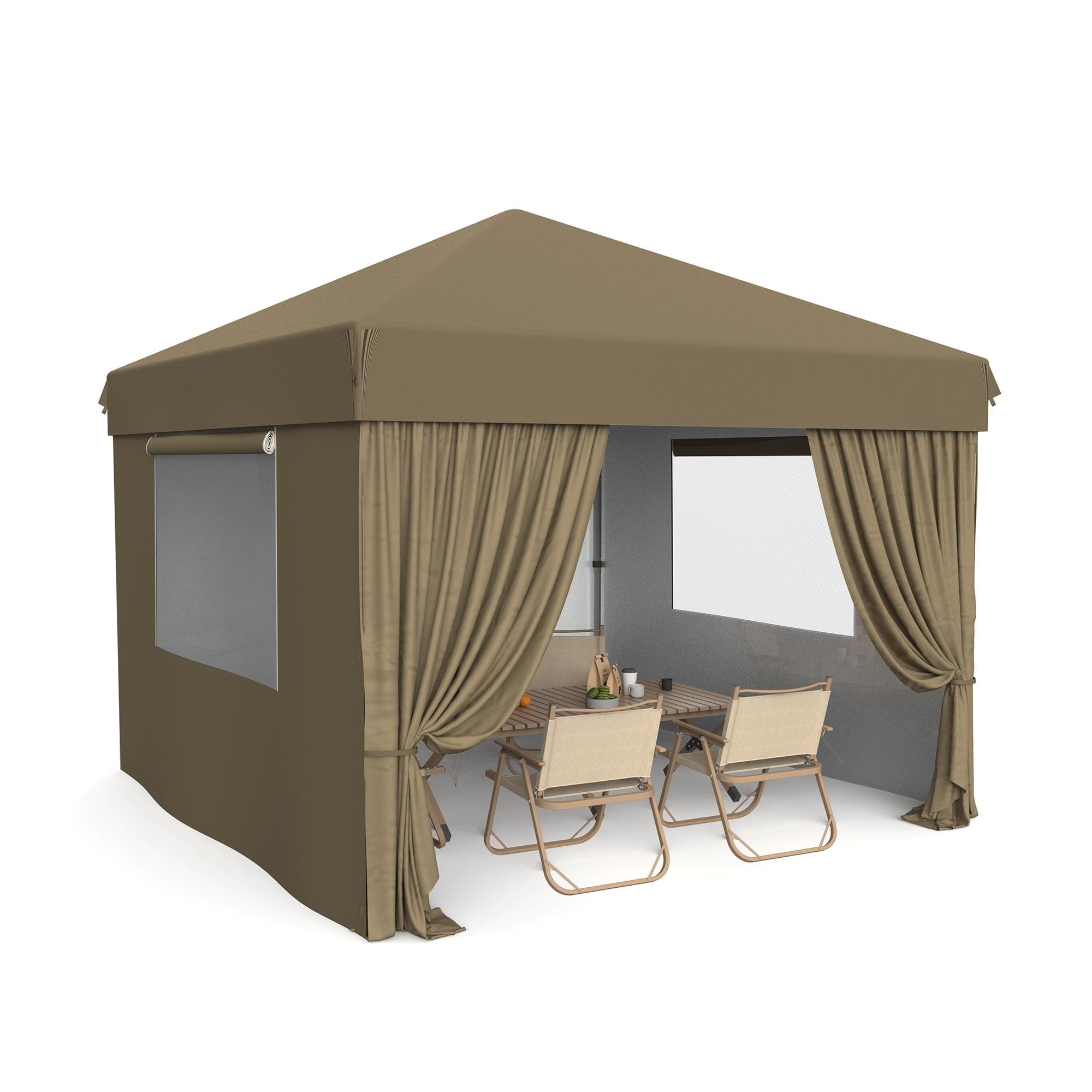 WildBreak 10 x10 feet Pop Up Canopy, with 4 Sidewalls, with One Button ...