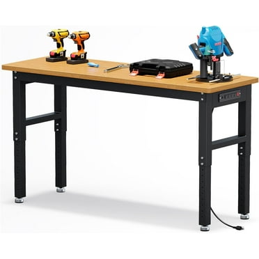WORKPRO 47.2" x 23.6" Adjustable Height Workbench with Crank Handle ...