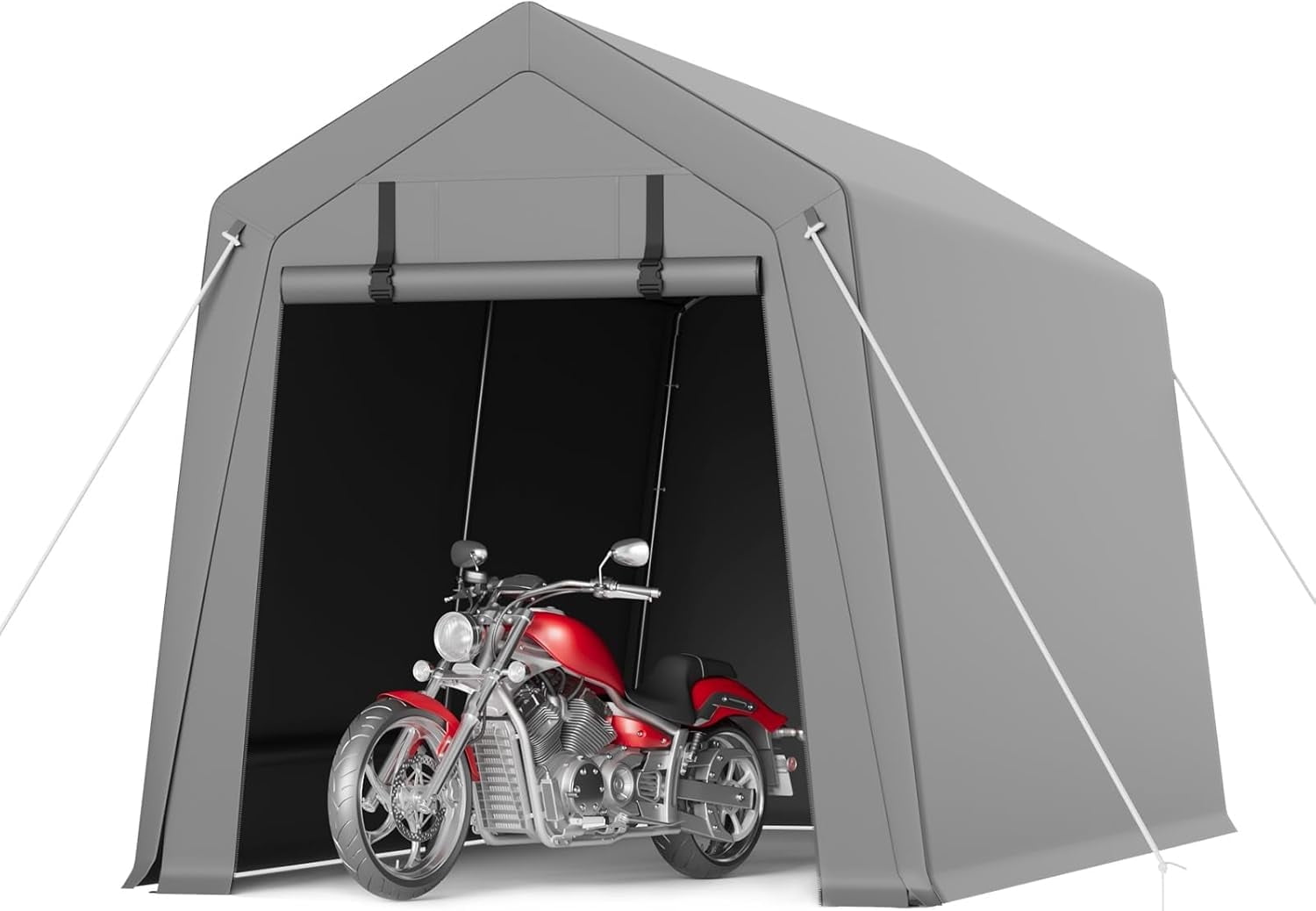 WildBreak Motorcycle Storage Sheds 7 x 15 feet, with Rolled up Zipper ...