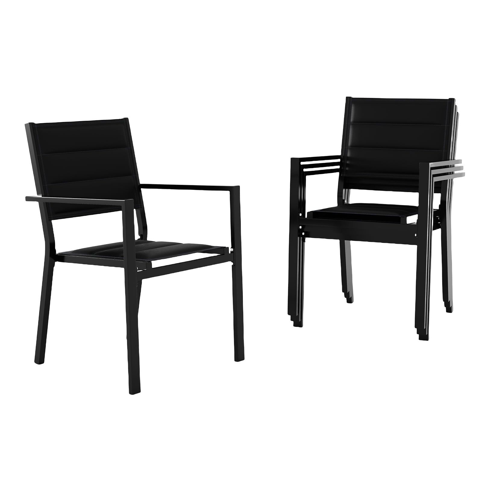 WildBreak Outdoor Aluminum Dining Arm Chairs 29.13 x 21.26 x 37"- Set ...