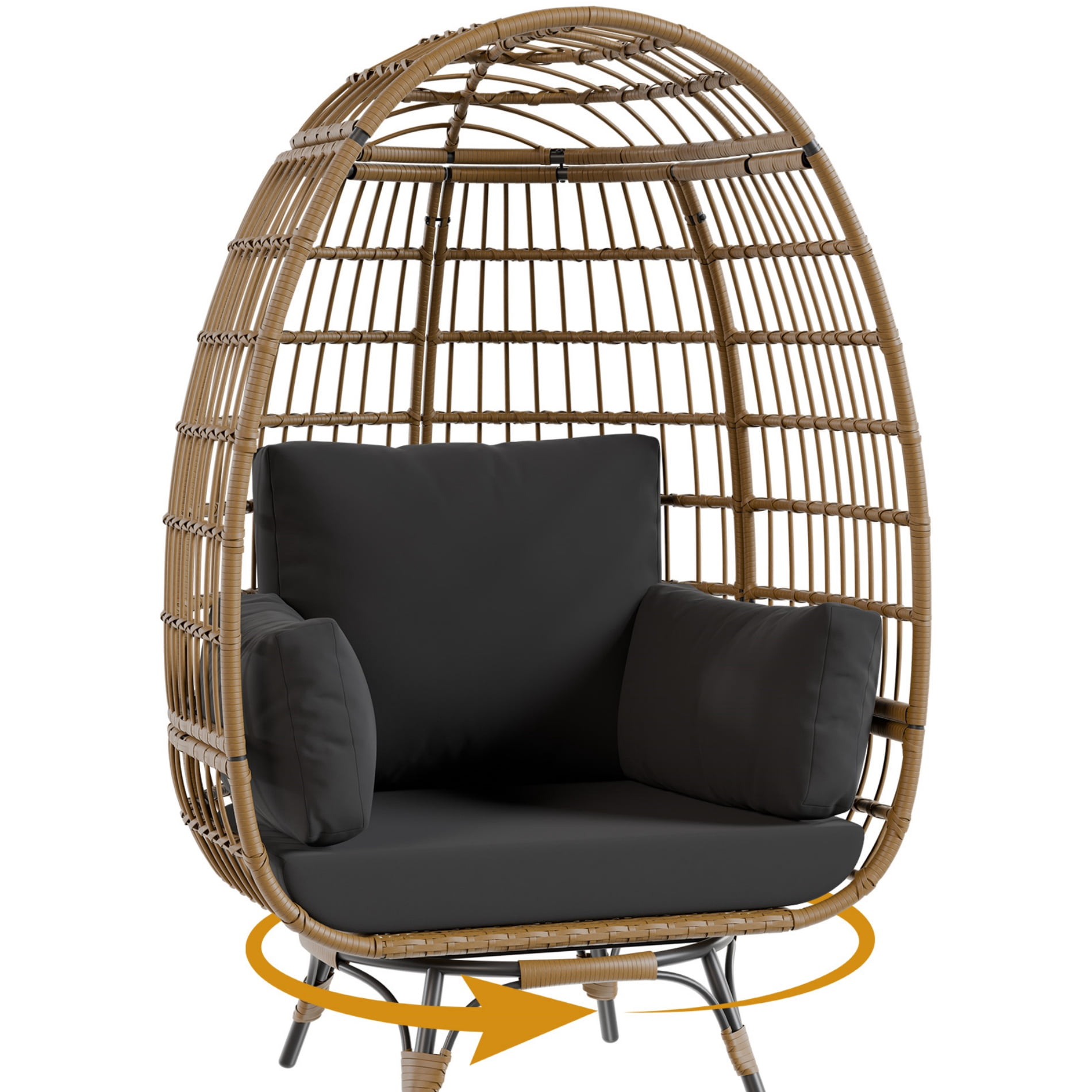 WildBreak Oversize 360° Swivel Egg Chair, Outdoor Lounge Chair, Thick ...