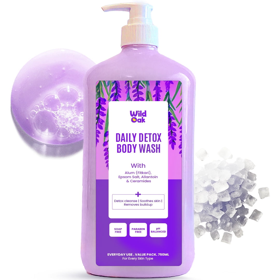 WildOak Alum & Epsom Salt Body Wash | With Hyaluronic Acid, Probiotics ...