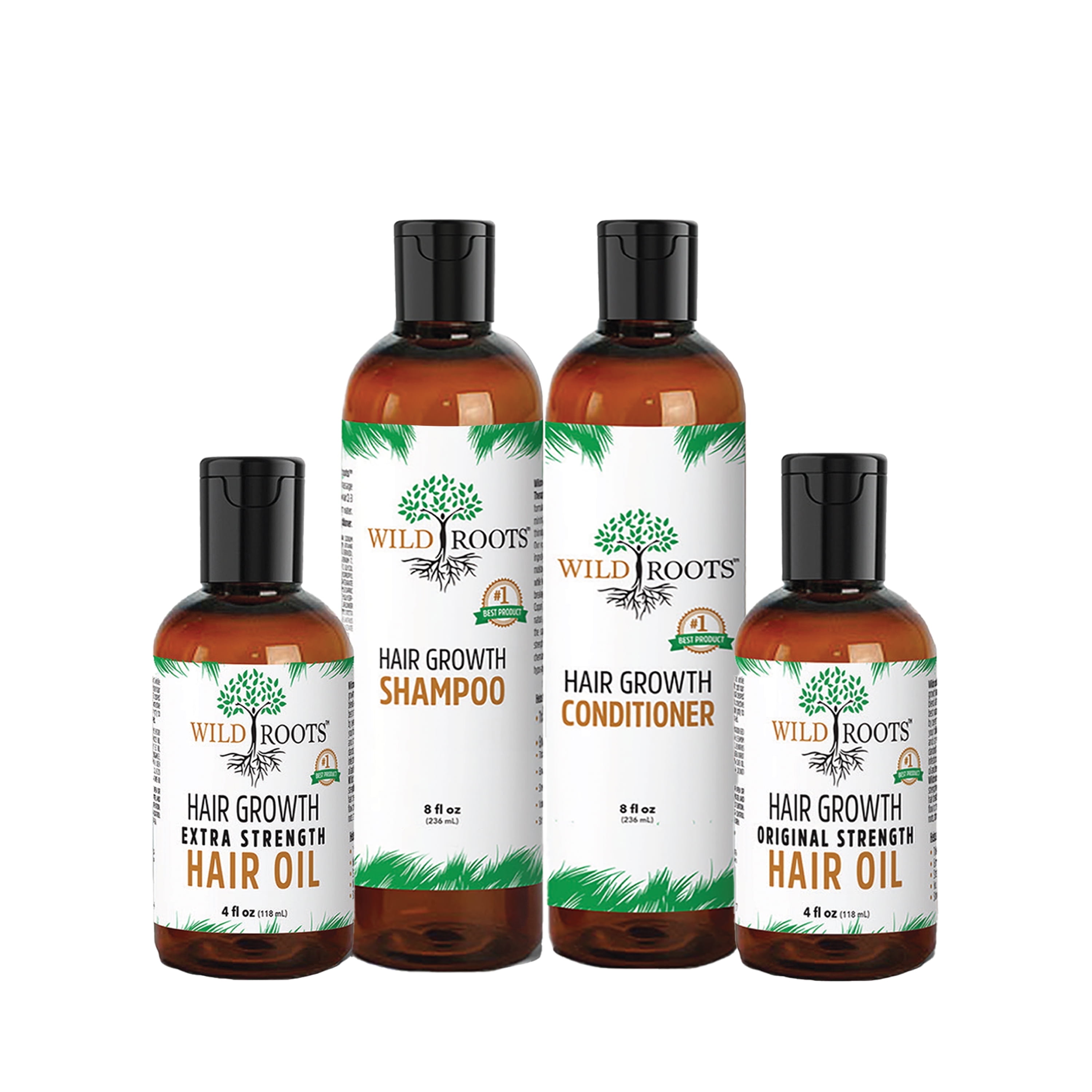 WildRoots 4-Pack: Frizz Control Shampoo, Conditioner 8oz, Any Hair Oil ...