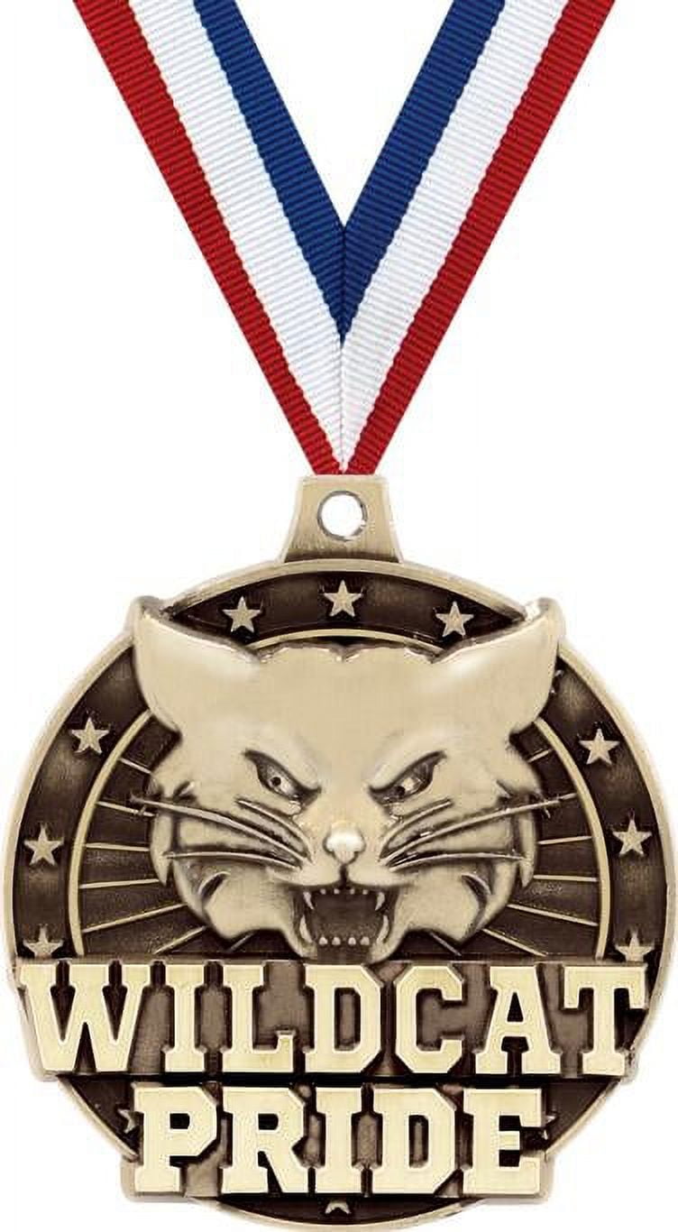 Wildcat Pride Medals, 2" Gold Diecast Wildcat Pride Medal Award 1 Pack ...