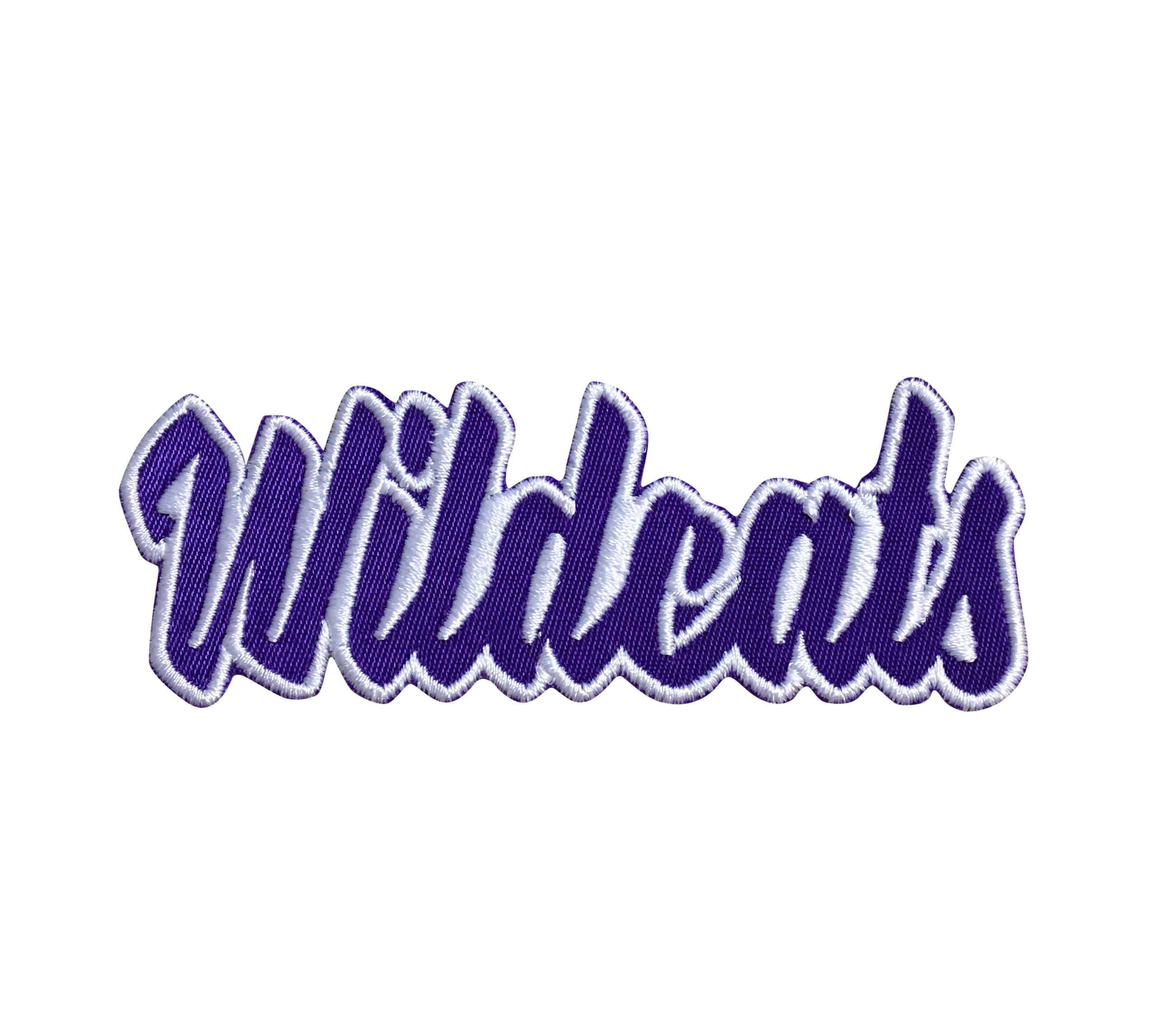 Wildcats Purple/White Team Mascot, Iron on High-Quality Embroidered ...