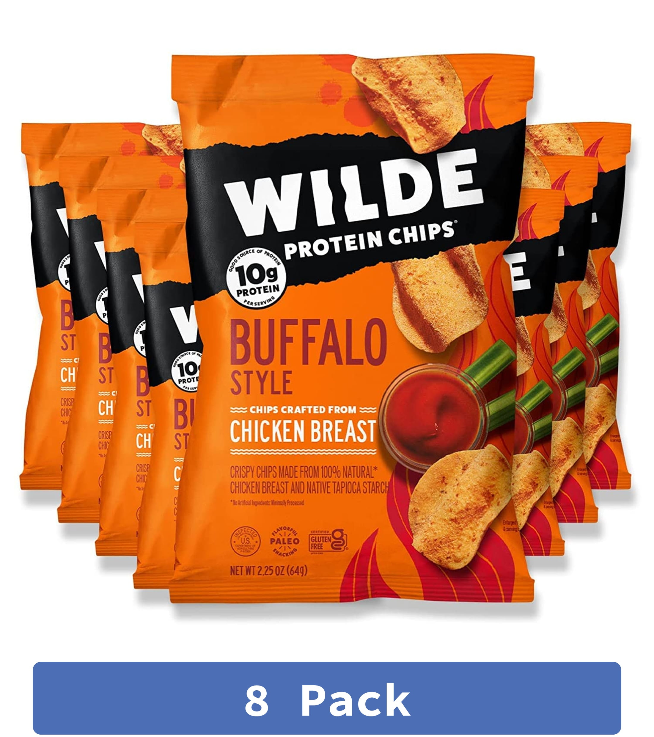 Wilde Snacks Chicken Chips Multi BBQ 5.4 oz (Pack Of 8) - Walmart.com
