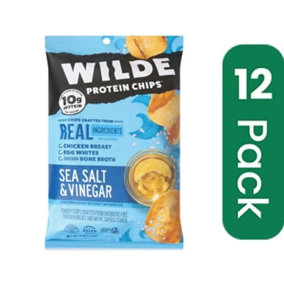 Wilde Snacks Chicken Chips Sea Salt & Vinegar 4 oz (Pack Of 12 ...