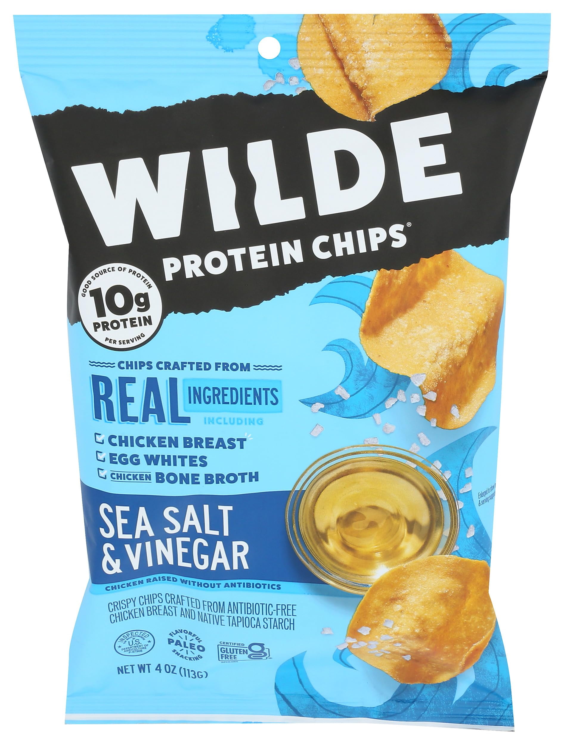 Wilde Snacks Chips Protein MZF22 Seasalt Vingar 4 OZ - Walmart.com