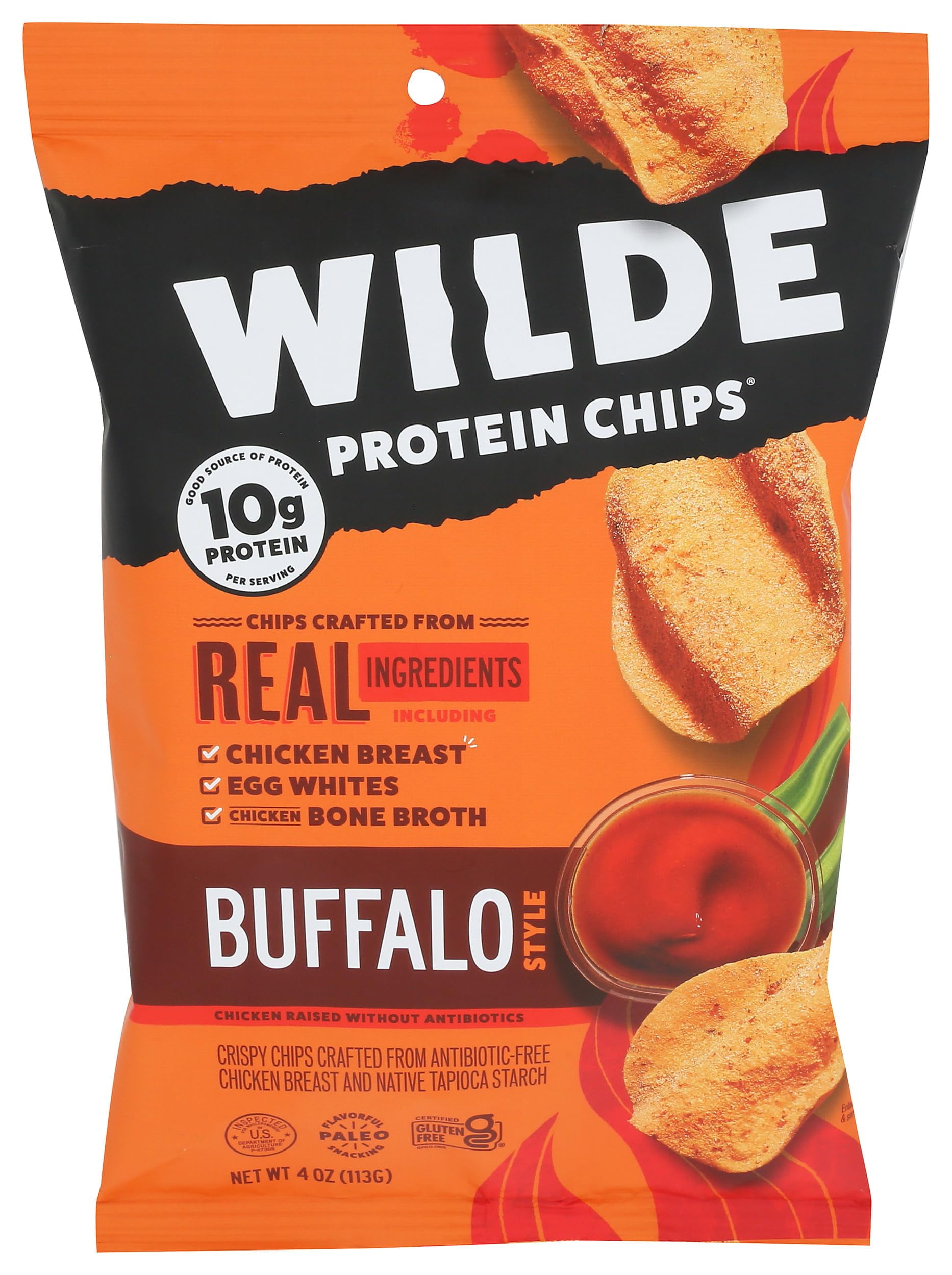 Wilde Snacks Chips Protein Buffalo 4 OZ TVS1 - Walmart.com