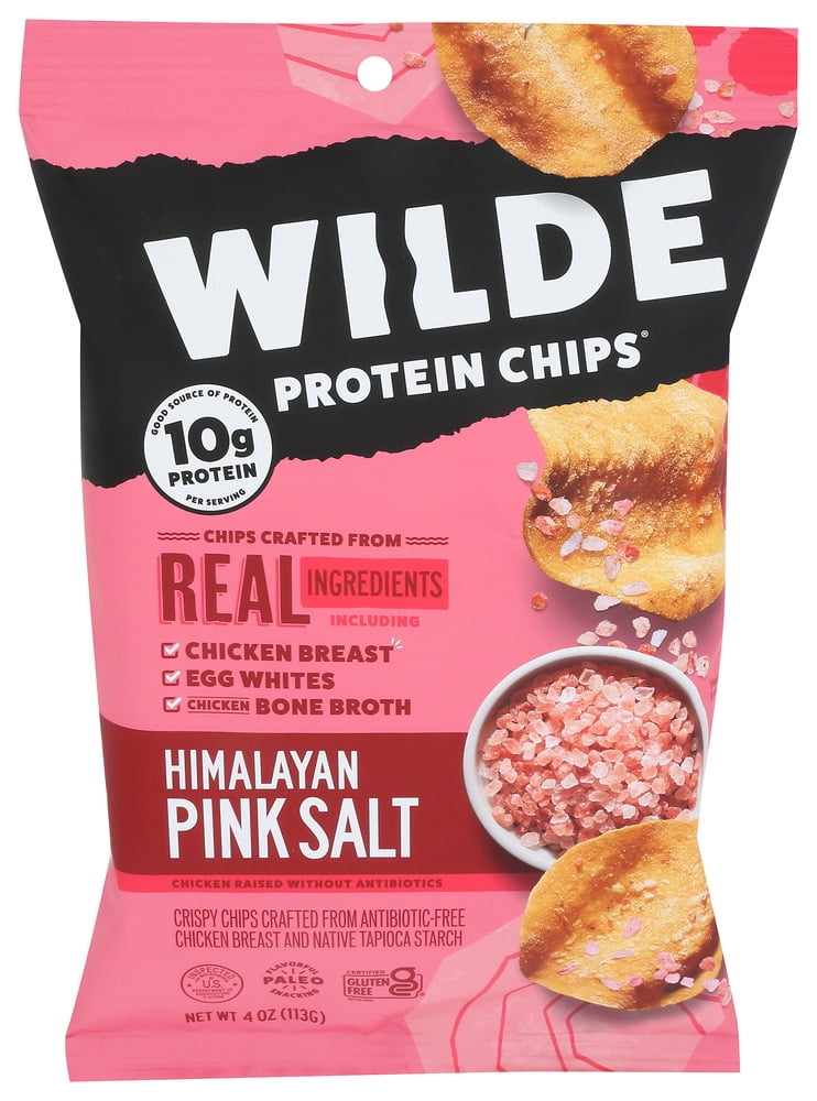 Wilde Snacks Protein Chips Himalayan Pink Salt 4 oz (Pack of 12 ...