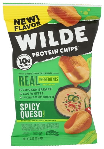 Wilde Snacks Protein Chips Spicy Queso 2.25 oz (Pack of 12) - Walmart.com