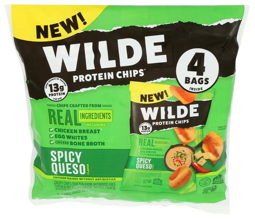 Wilde Snacks Protein Spicy Queso Chips 4 ct 5.4 oz Pack of 8 - Walmart.com