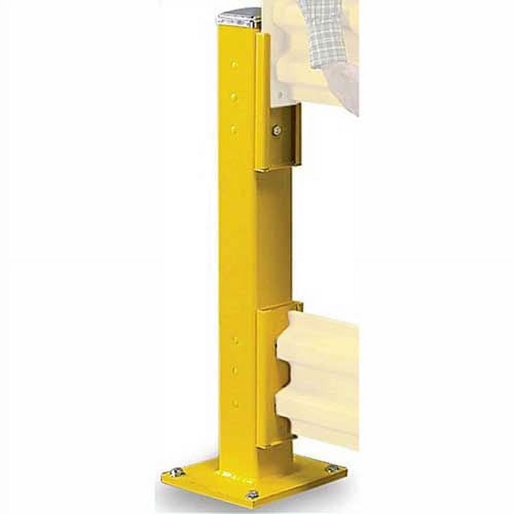 Wildeck 4232500 44 in. Steel Single Column Post for Double Rail, Yellow ...