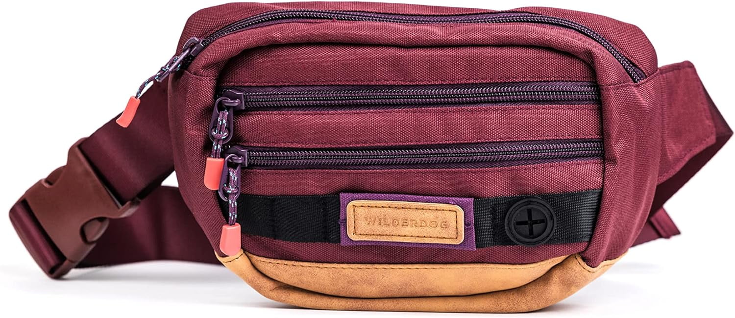 Wilderdog Utility Fanny Pack stores Treats, Balls, Keys in 3 Pockets with adjustable strap and ...