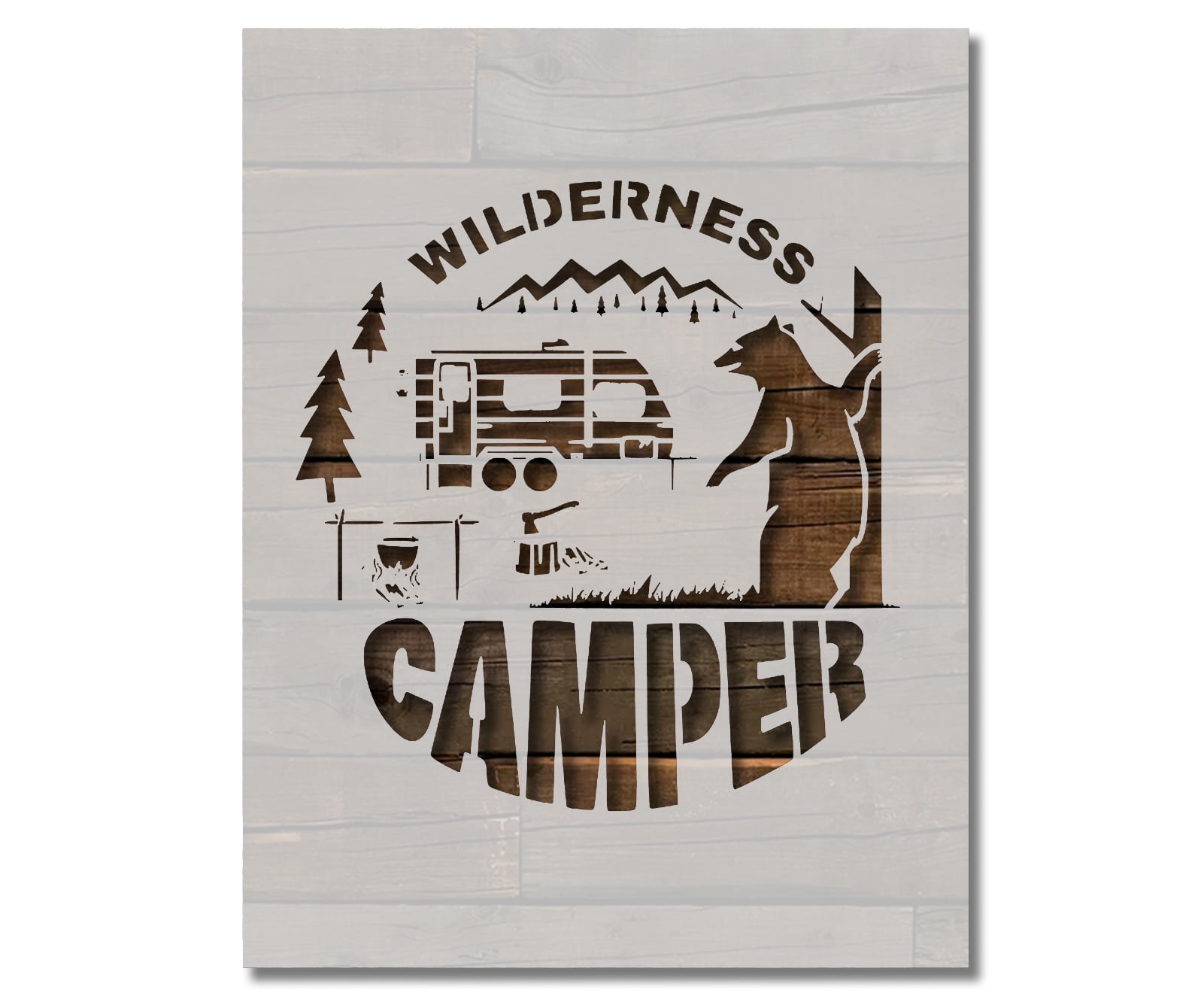 Wilderness Camper RV Stencil Template Reusable 8.5 x 11 Inches for ...