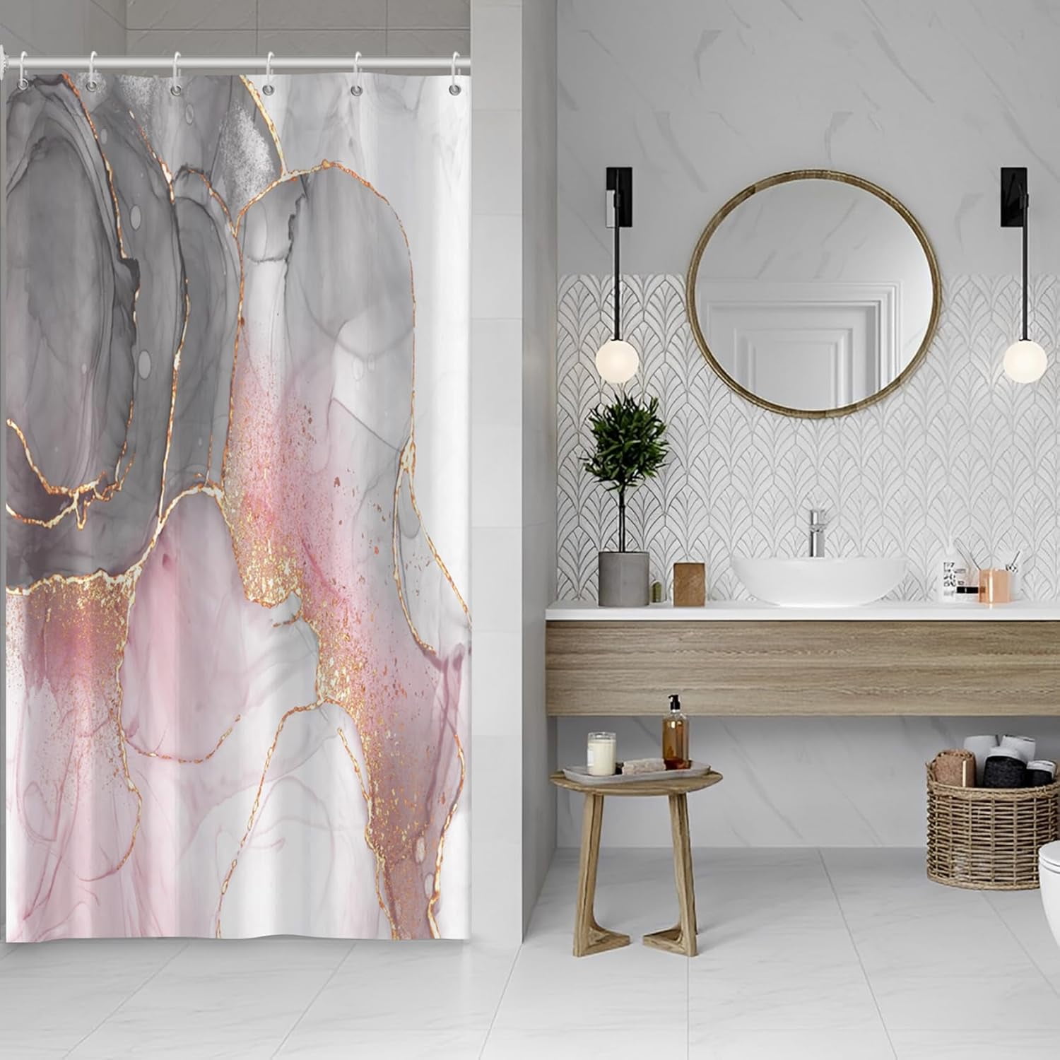 Wilderness Escape Shower Curtain - Lush Jungle & Lake View, Waterproof ...